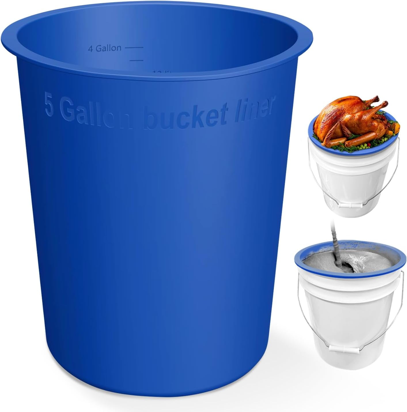 Reusable 5 Gallon Bucket Liner, Time Saving Concrete Tools Durable ...