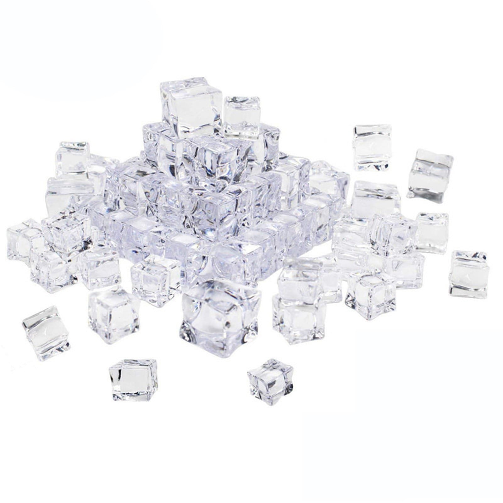 Reusable Acrylic Ice Cubes - 25mm Square Freezable Blocks,Washable ...