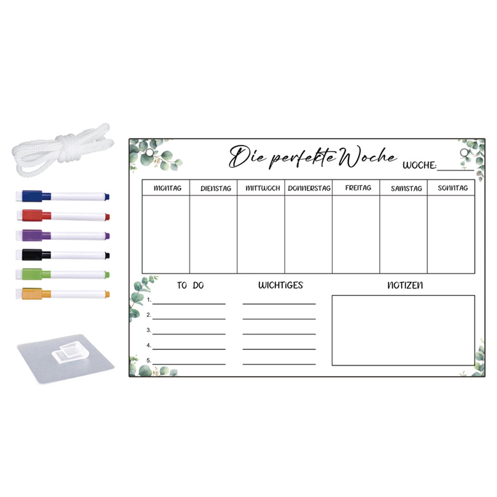 Reusable Acrylic Wall Calendar 11.81x7.87Inch Weekly Schedule Board for ...