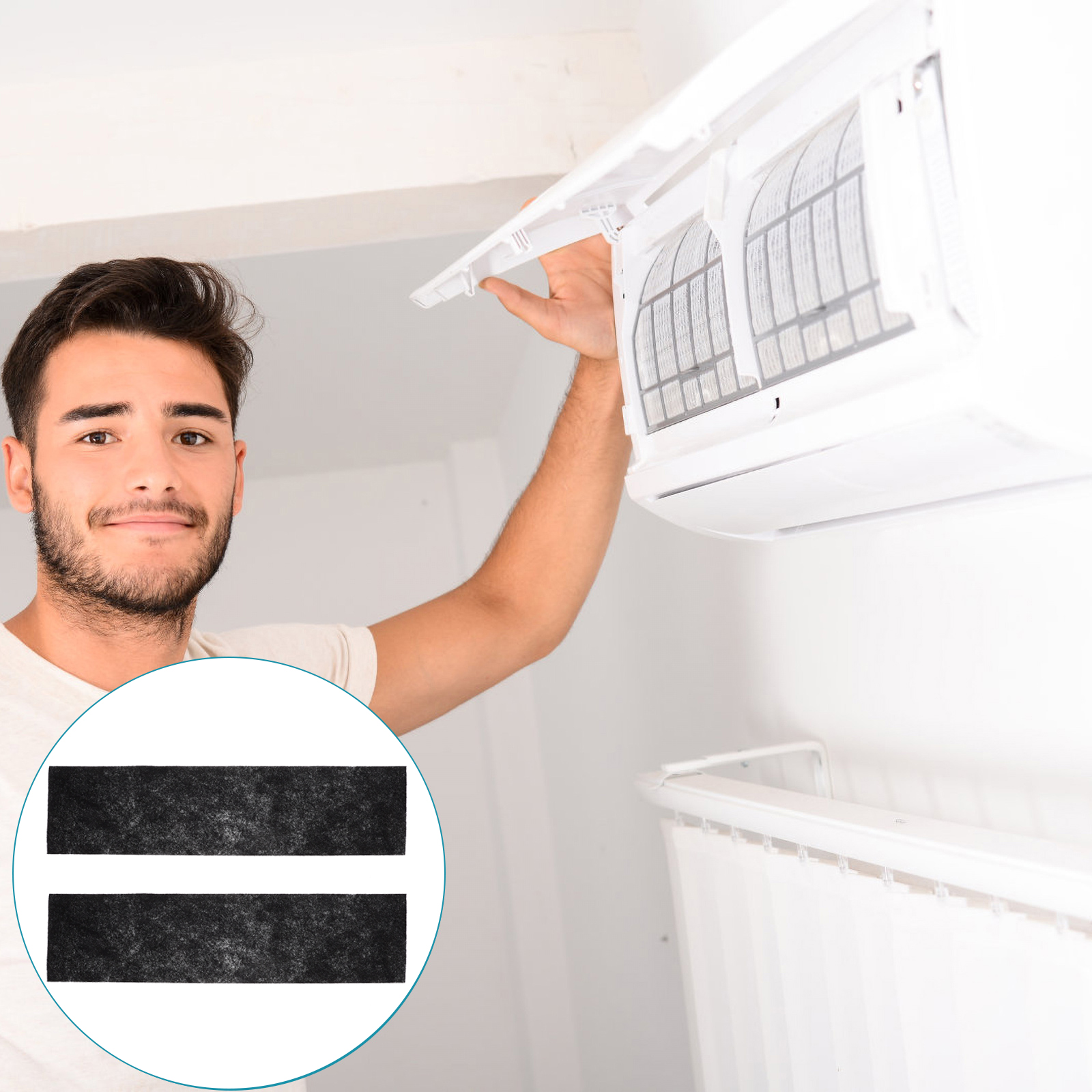 Reusable Air Filters,4 Sheets Air Conditioning Filter Piece Activated ...