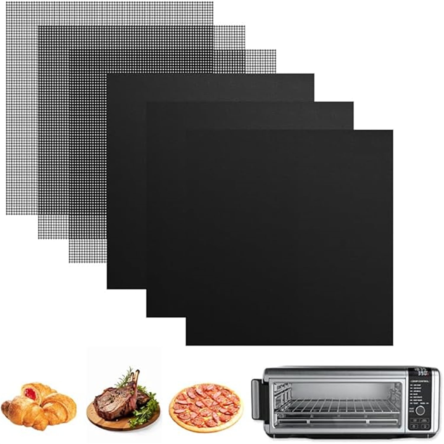 Reusable Air Fryer Liners 12x12inch Non-Stick for Ninja Foodi，Bottom of ...