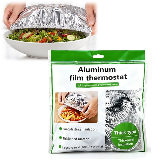 Reusable Aluminum Foil Food Covers, Stretchy Elastic Edge Bowl Plate ...