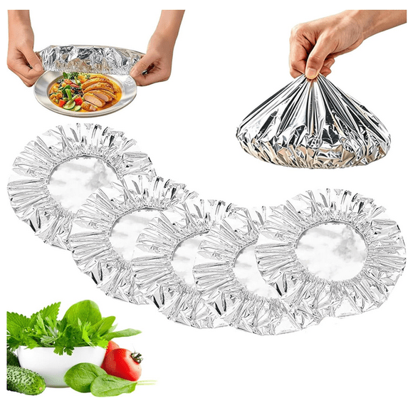 Reusable Aluminum Foil Food Covers, Universal Stretchable Lids for ...