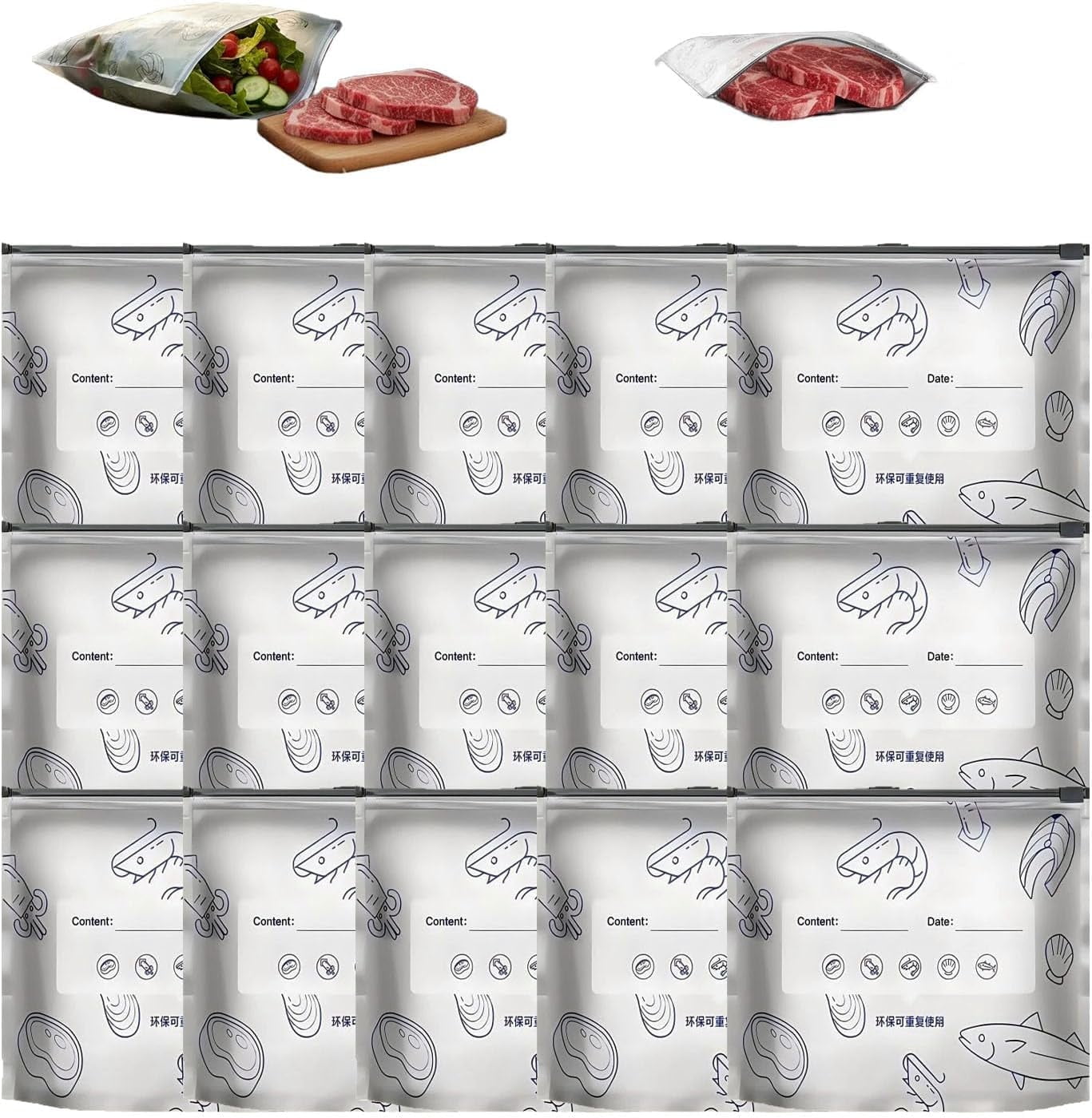 Reusable Aluminum Foil Freshness Seal Bags,Light-Blocking Freshness ...