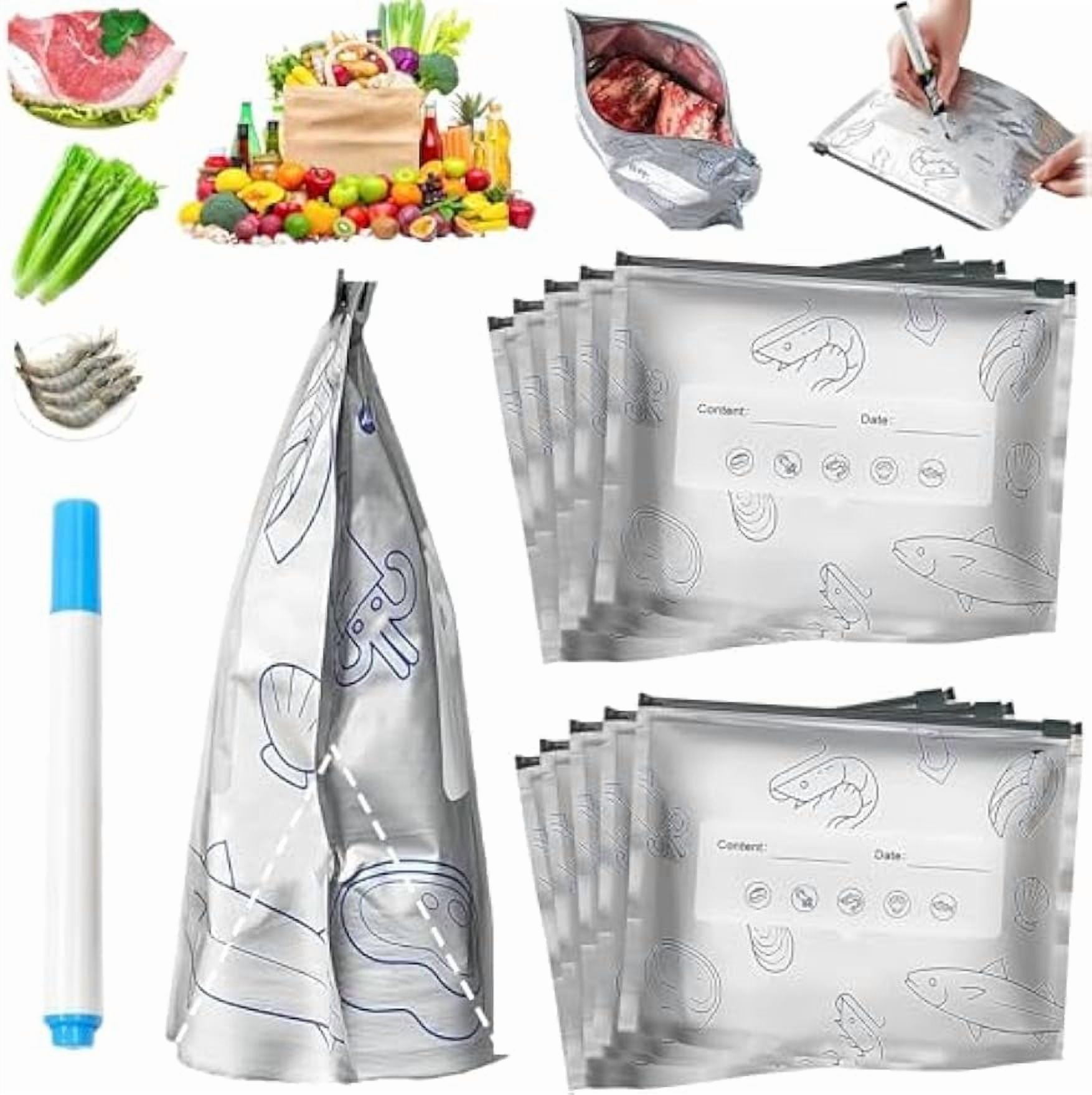 Reusable Aluminum Foil Freshness Seal Bags, Sealable Storage Bags ...
