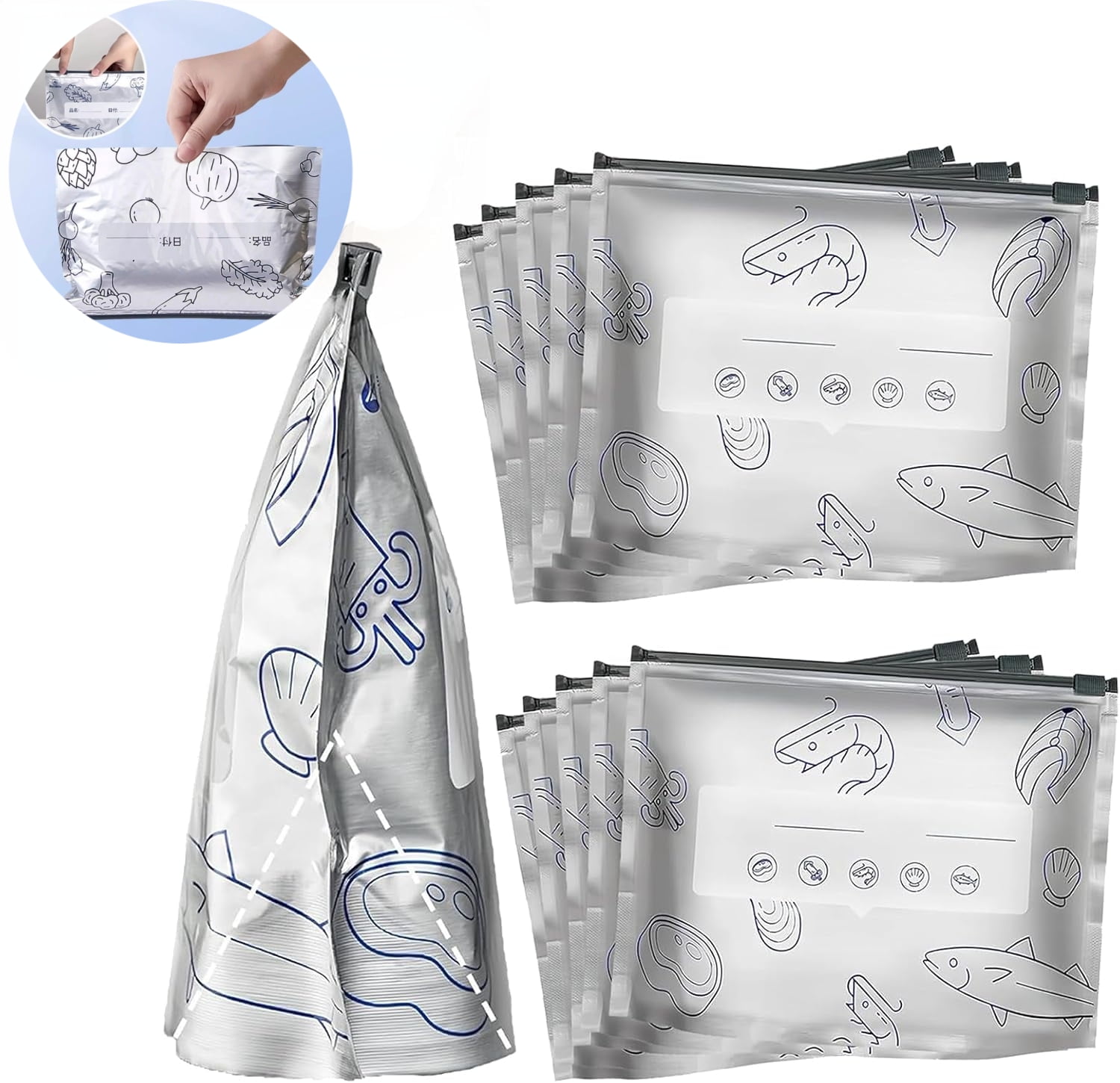 Reusable Aluminum Foil Sealable Storage Bags, 2025 New Resealable ...