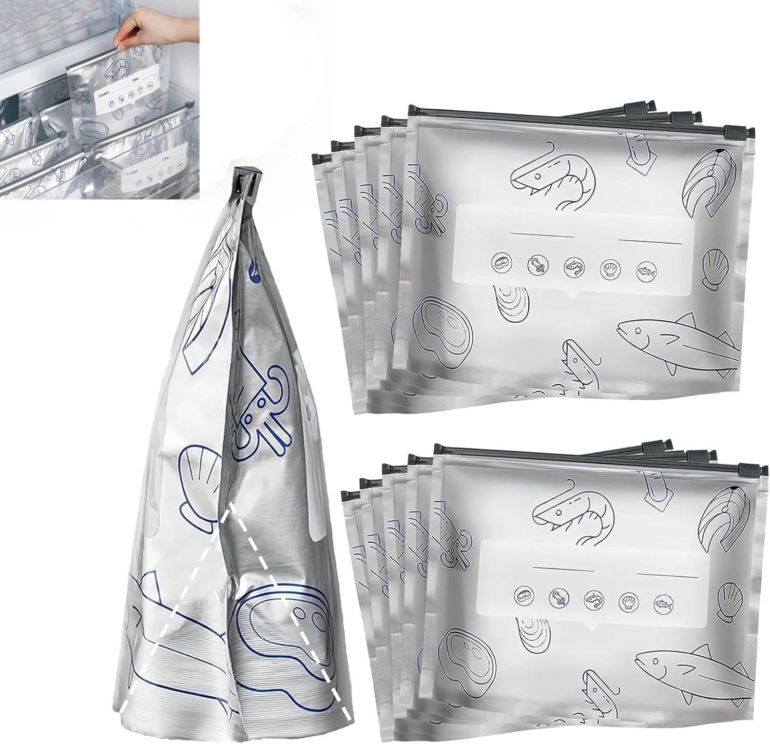 Reusable Aluminum Foil Sealable Storage Bags, 2025 New Resealable ...