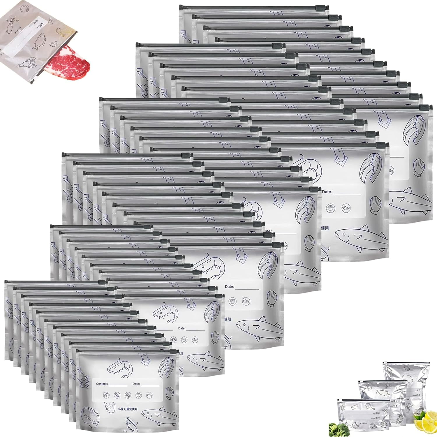 Reusable Aluminum Foil Sealable Storage Bags, 2026 New Resealable ...