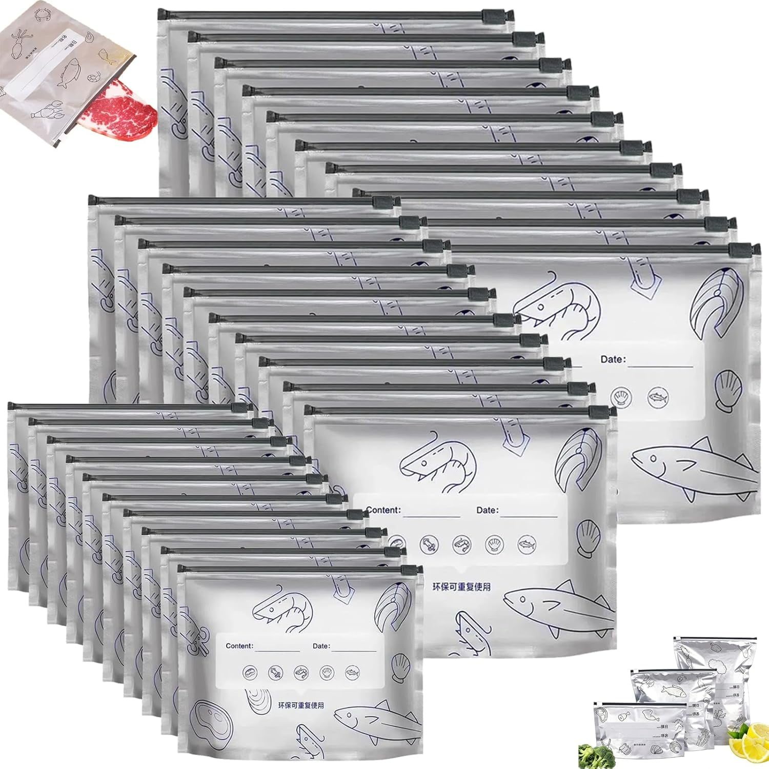 Reusable Aluminum Foil Sealable Storage Bags, 2026 New Resealable ...