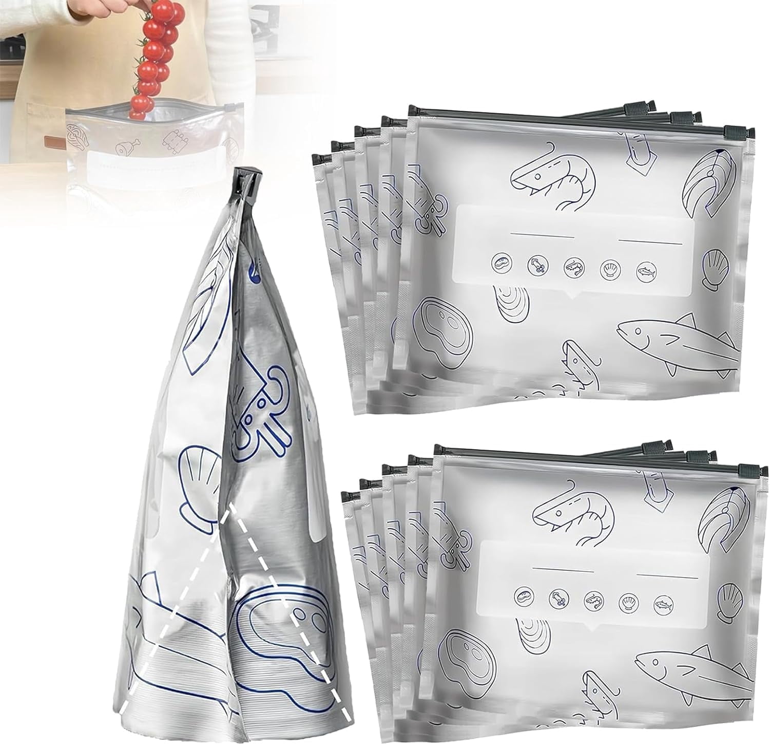 Reusable Aluminum Foil Sealable Storage Bags,Airtight Resealable Zipper ...