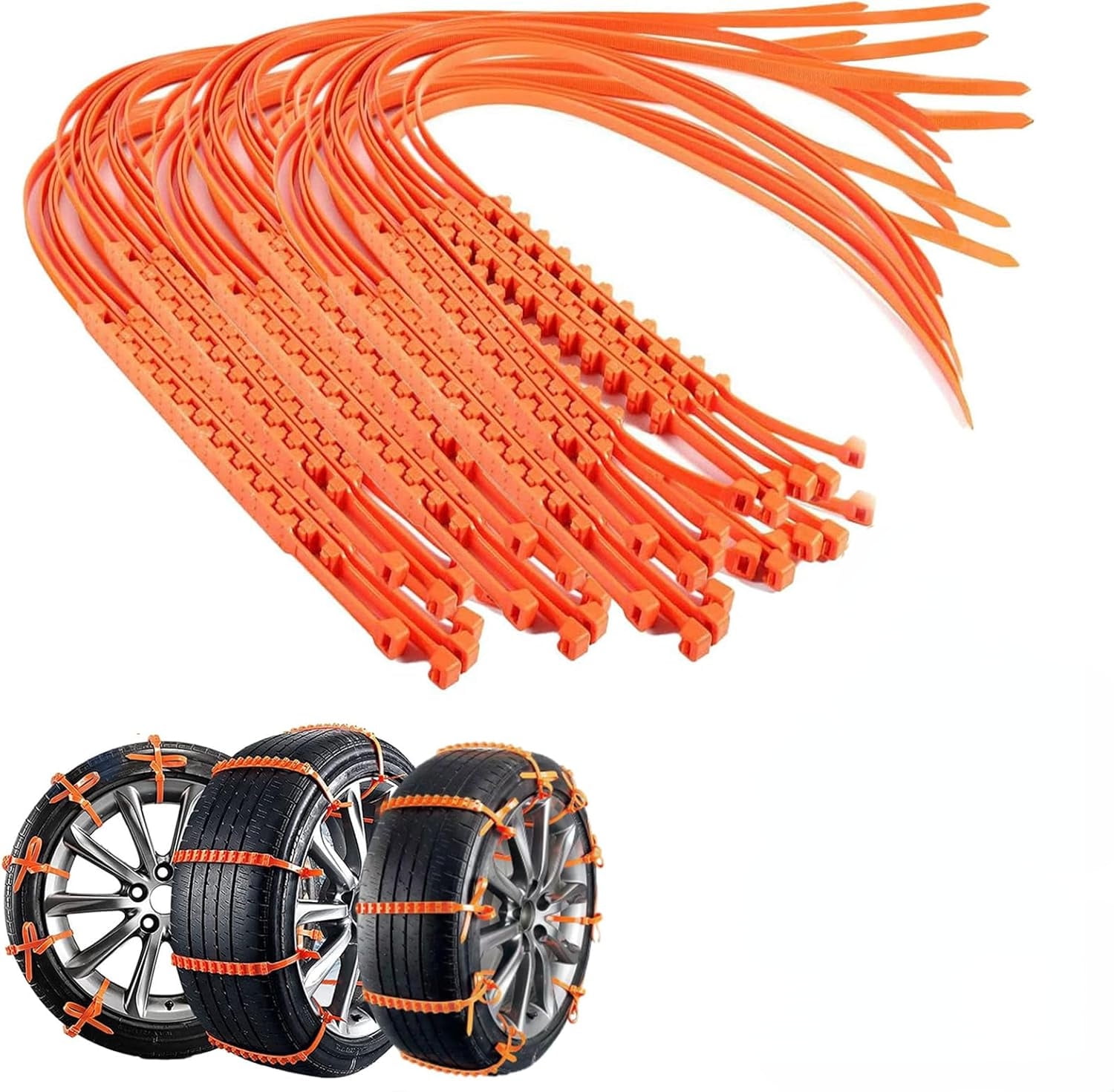 Reusable Anti Snow Chains,Emergency Snow Non-Slip Zip Tie Tire Chains ...