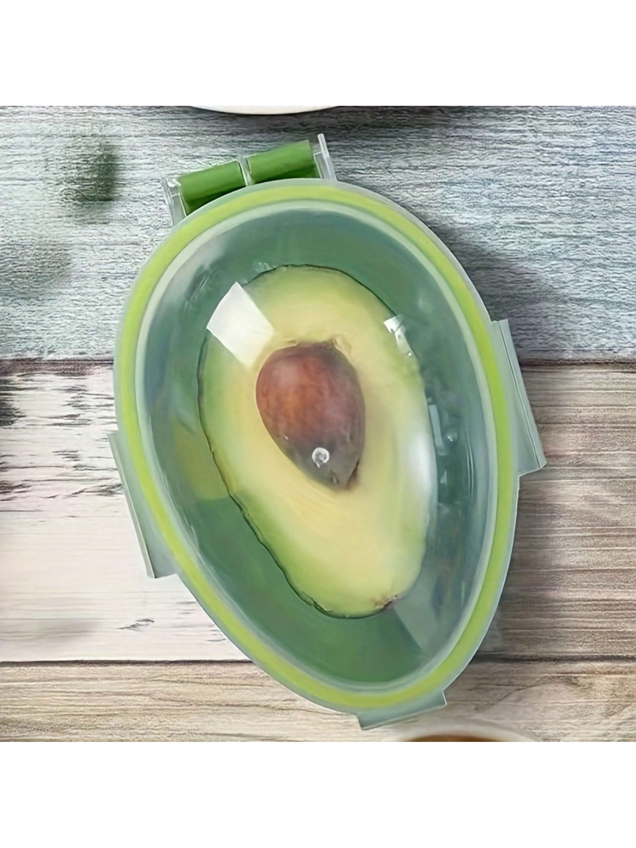 Reusable Avocado Keeper Storage Container - Plastic Flip Top Fresh Pod ...