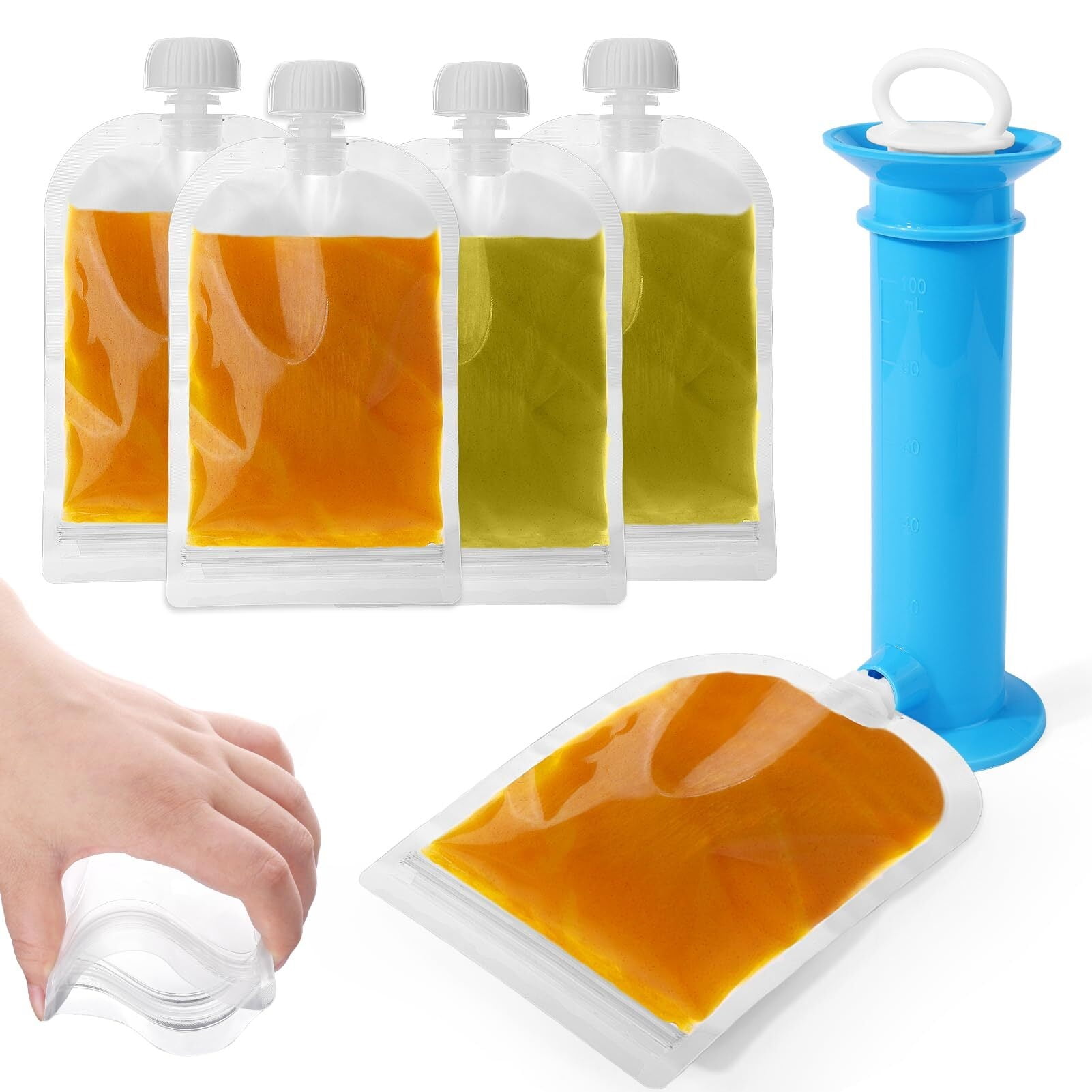 Reusable Baby Food Pouches Filler Kit, Portable Baby Food Pouches ...
