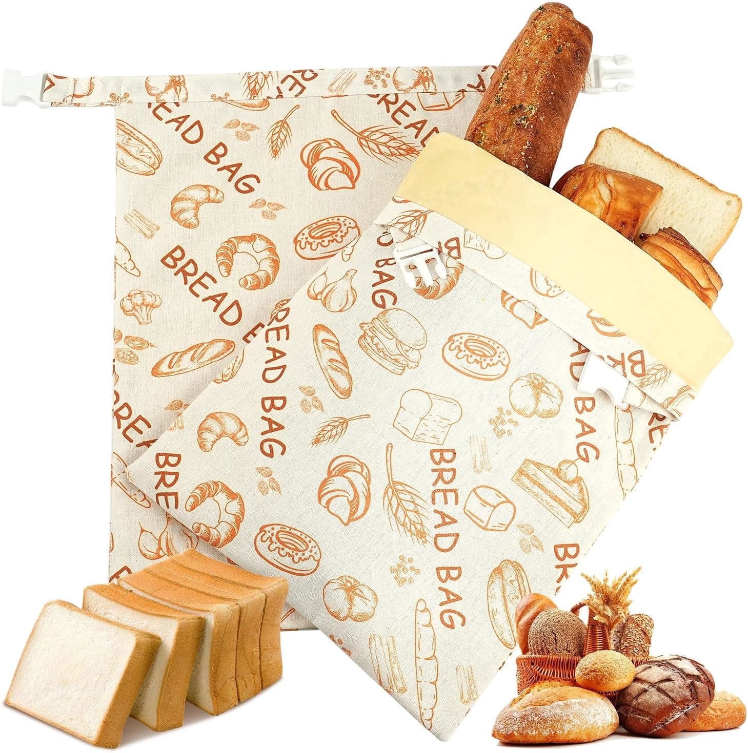Reusable Beeswax Bread Bags for Fermenting/Homemade Bread, Natural ...