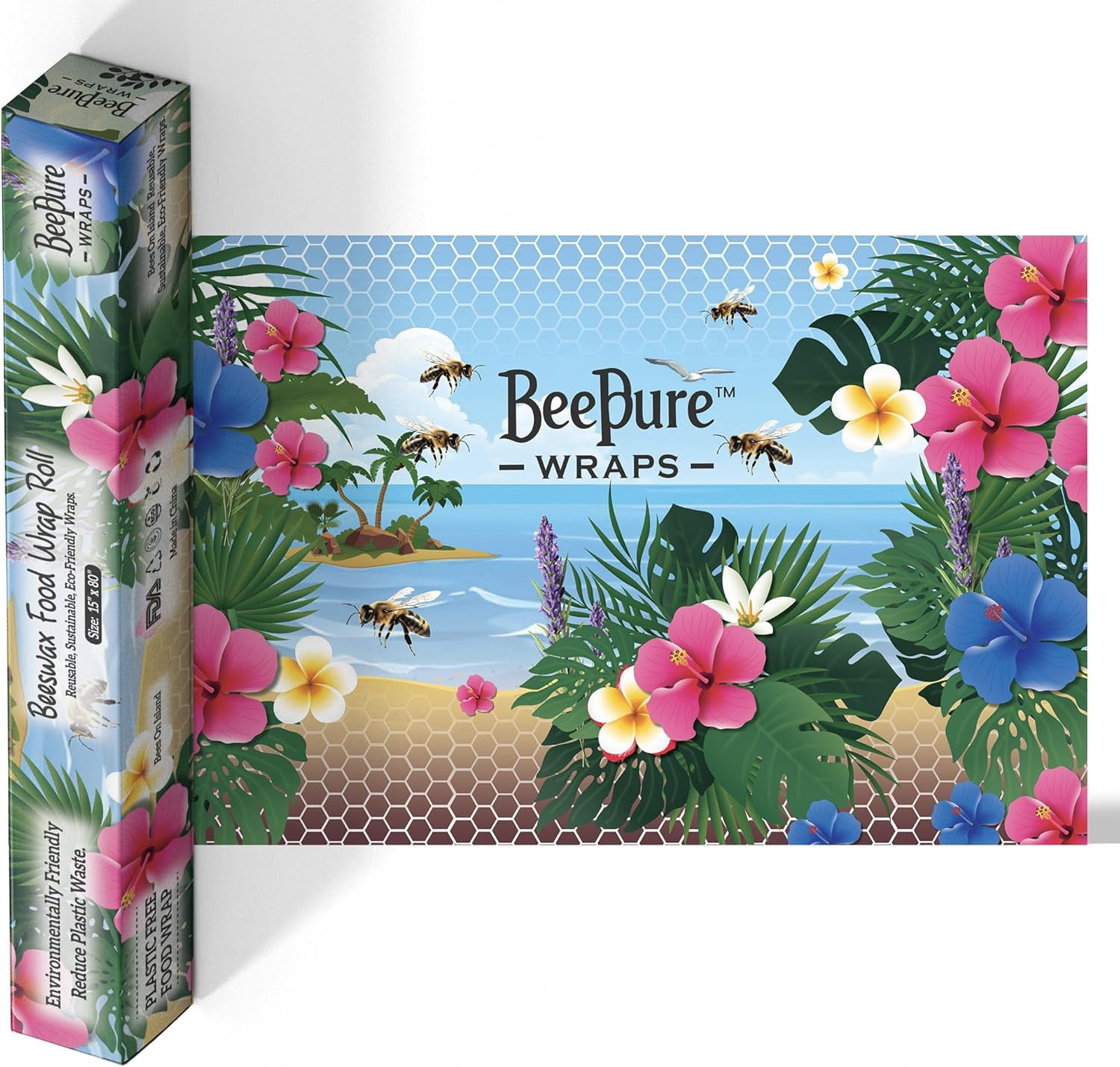 Reusable Beeswax Food Wrap Roll – Bees on Island - Walmart.com