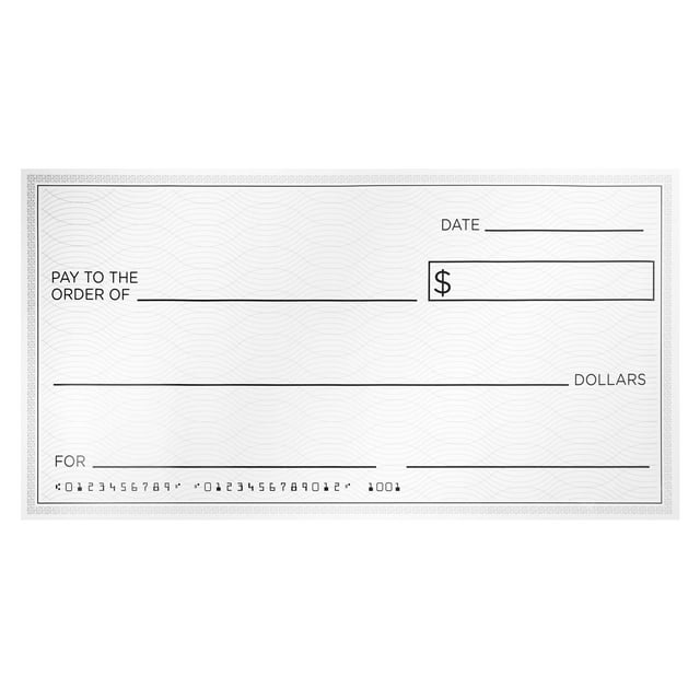 Reusable Blank Giant Check, 30 x 16 in Large Dry Erase Plaque for ...