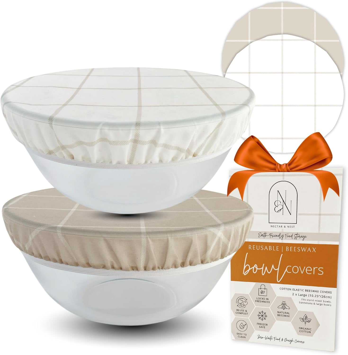 Reusable Bowl Covers for Bread Proofing (2 Lg) - Beeswax Bowl Covers ...