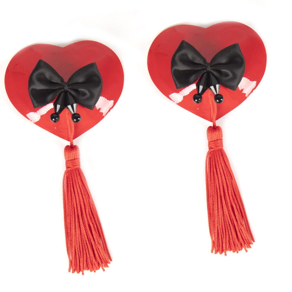 Reusable Bra Nipple Covers Pads Heart Fringe Adhesive Pasties for Women ...