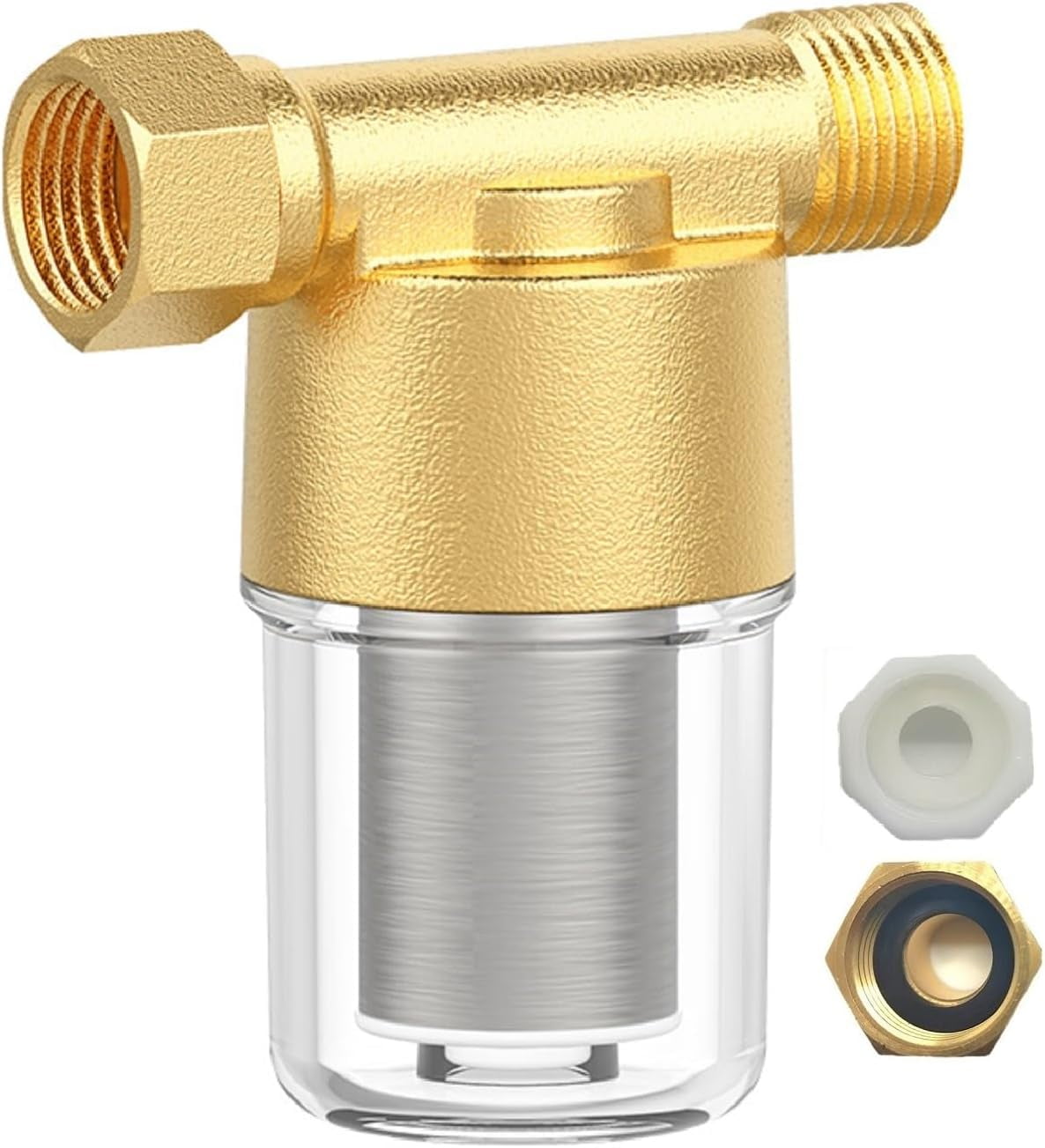 Reusable Brass Sediment Filter, 40 Micron Washer Water Filter System ...