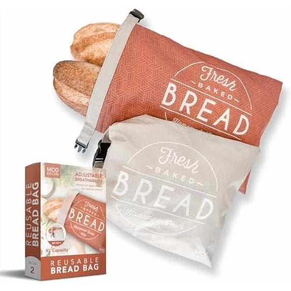Reusable Bread Bags for Homemade Breads – 2-Pack XL Sourdough Bread ...