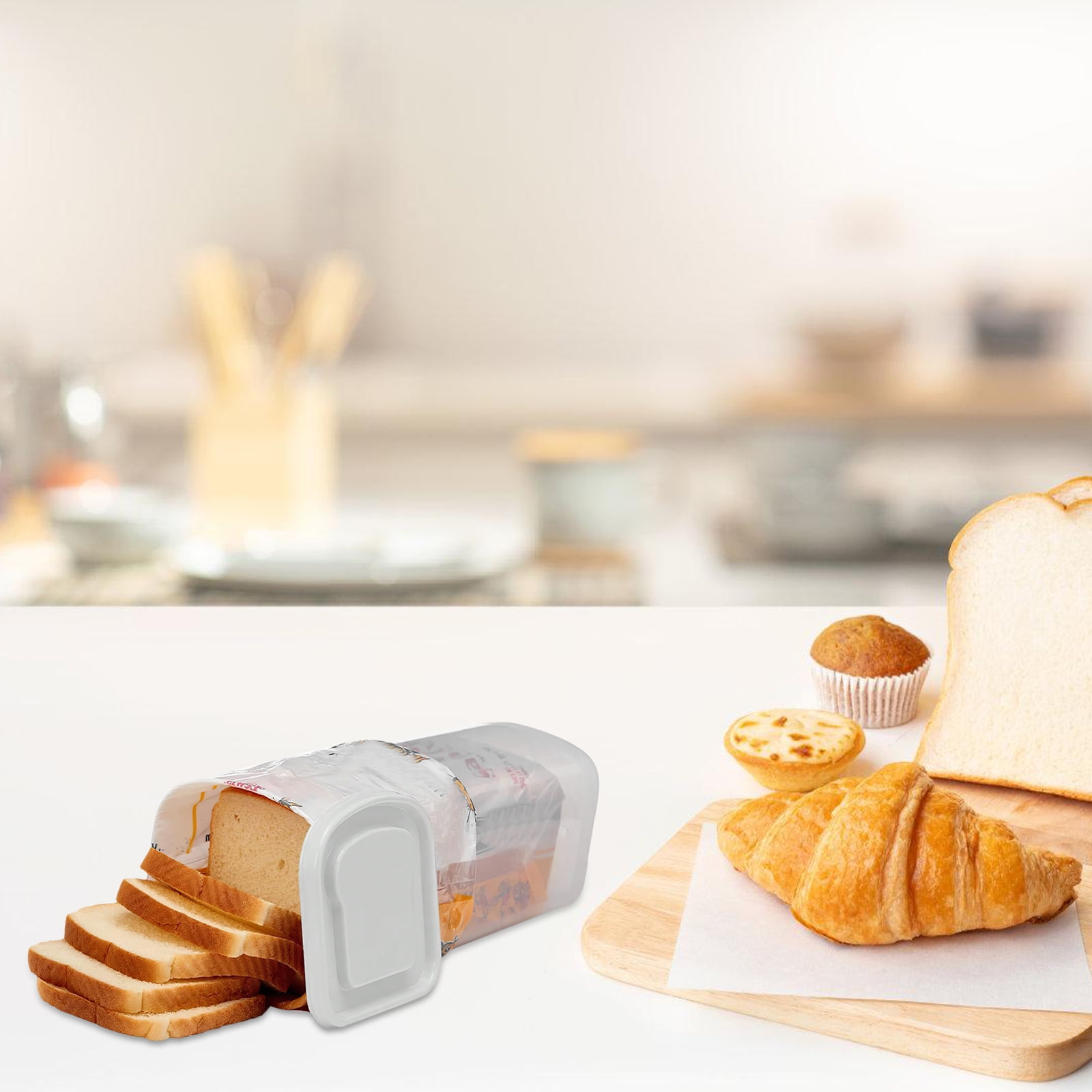 HEANUJJ Loaf Container for Loaf Cakes Bread Holder Plastic Bread Keeper ...