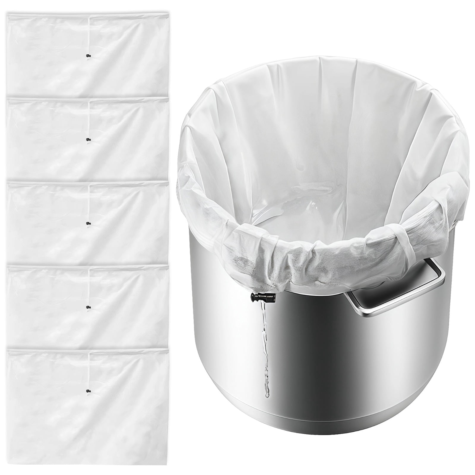 5-Pack Extra Large Brewing Bags, 26x22 Inch Fine Mesh Filter Bags with ...
