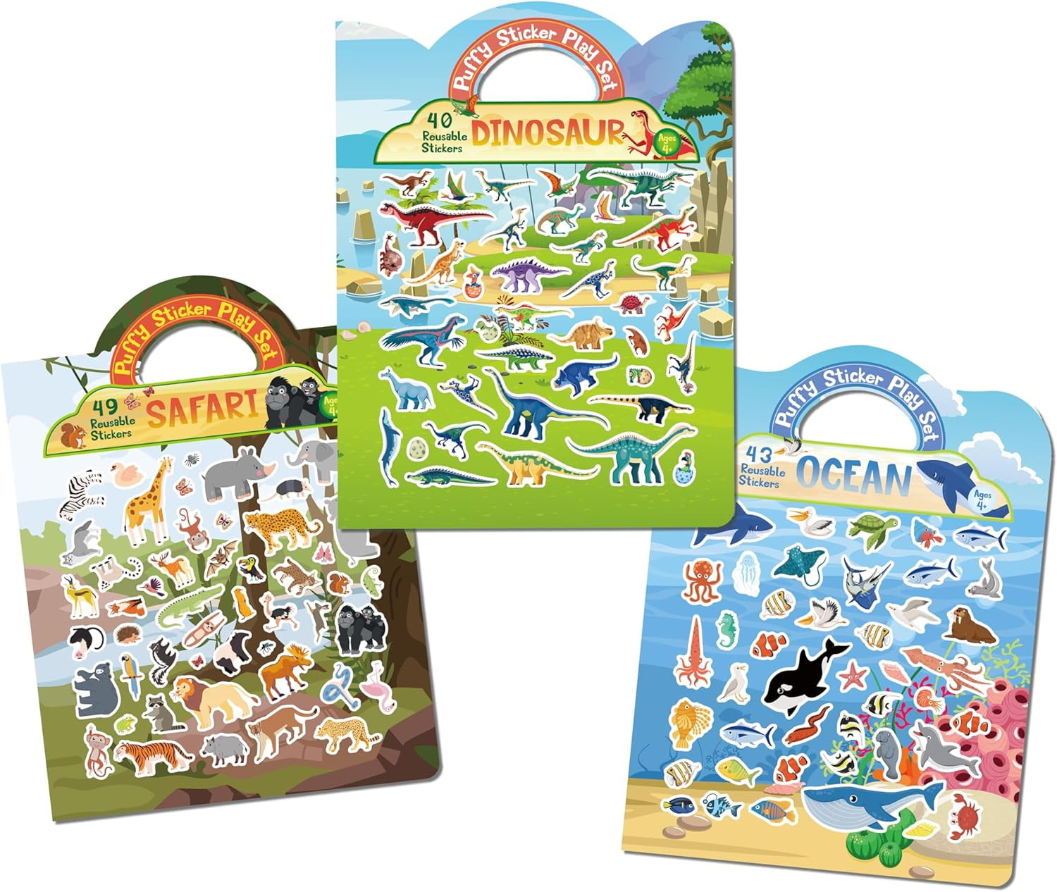 Reusable Busy Book for Toddlers 2-4, 130+ Ocean, Dinosaur & Safari ...