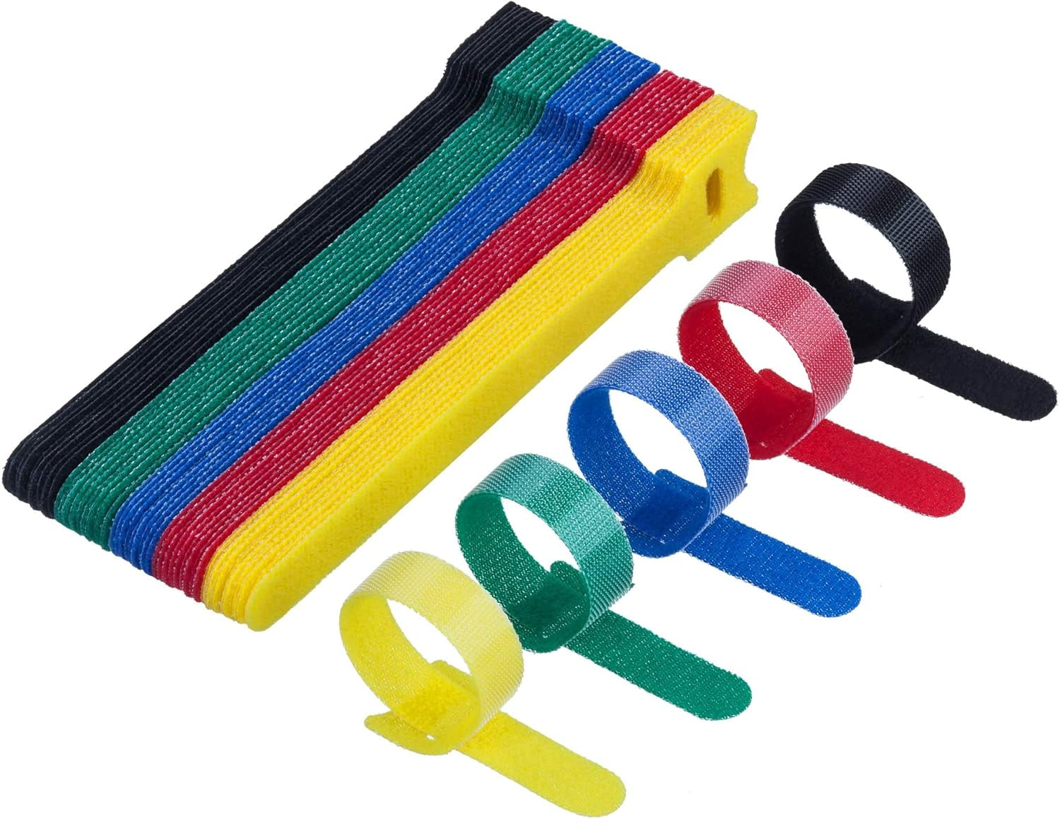 Reusable Cable Ties, Hook And Loop Design, Multicolor Wire Ties For ...