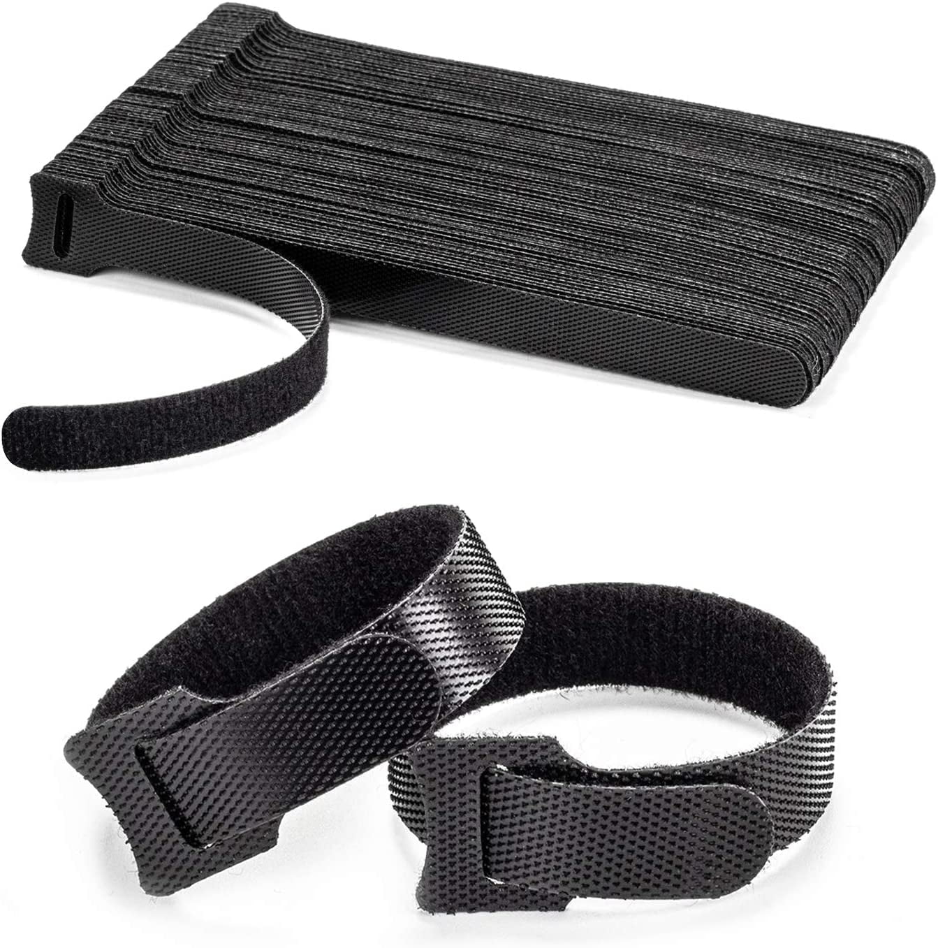 Reusable Cable Ties Management Straps - 7.87 Inch Strong &Microfiber ...