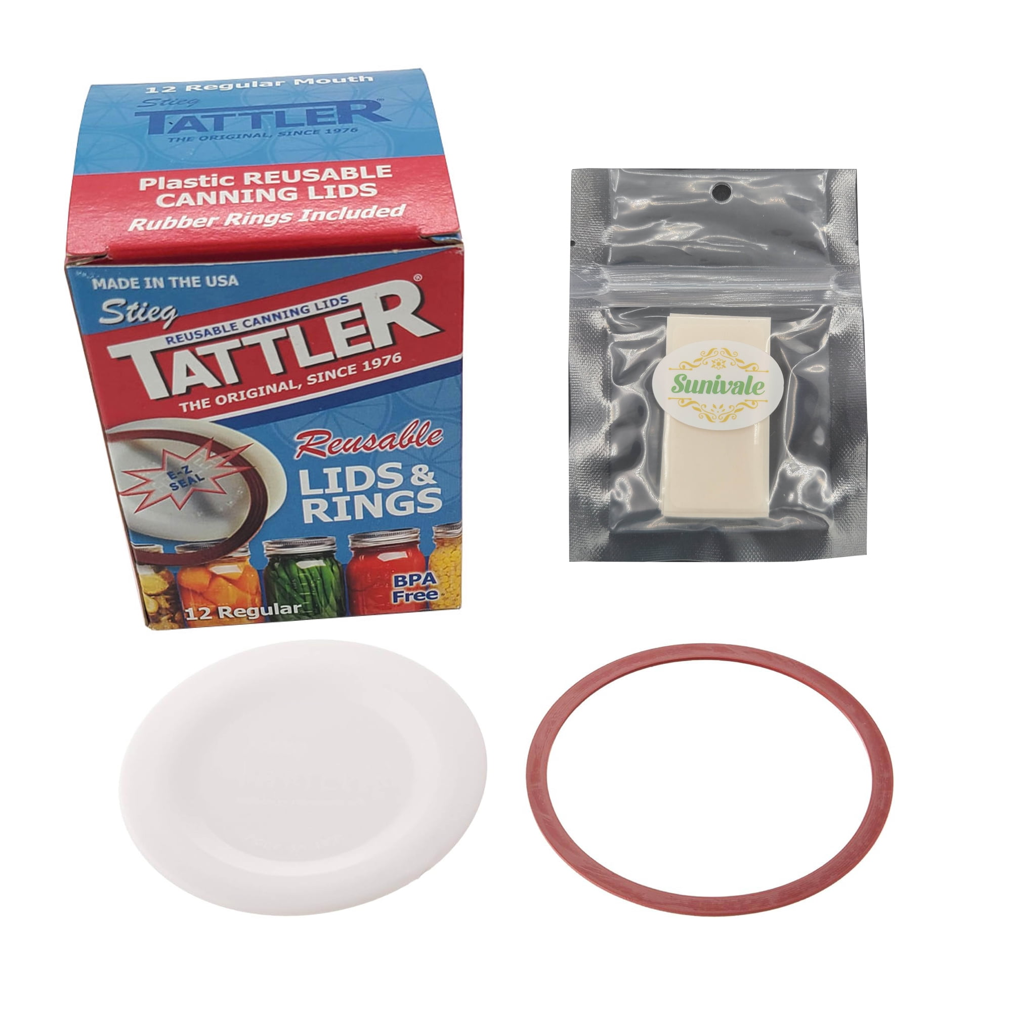Reusable Canning Lids Bundle Includes 12 Regular Mouth Tattler Lids and ...