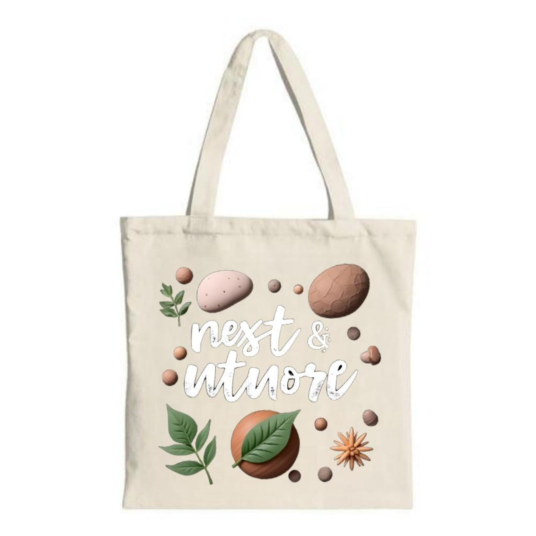 Reusable Canvas Grocery Shopping Bag with Natural Earthy Design ...