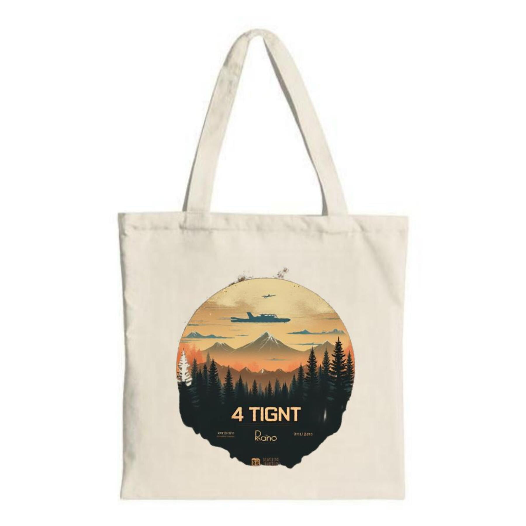 Reusable Canvas Grocery Shopping Bag - Scenic Landscape Design with ...