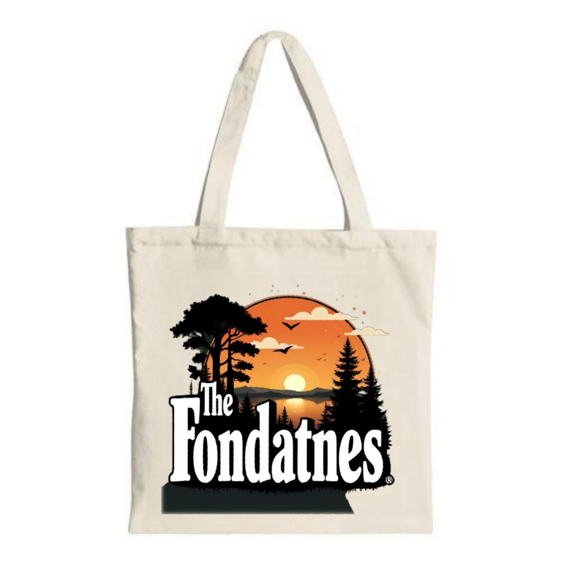 Reusable Canvas Grocery Shopping Bag - Serene Sunset Scene with ...
