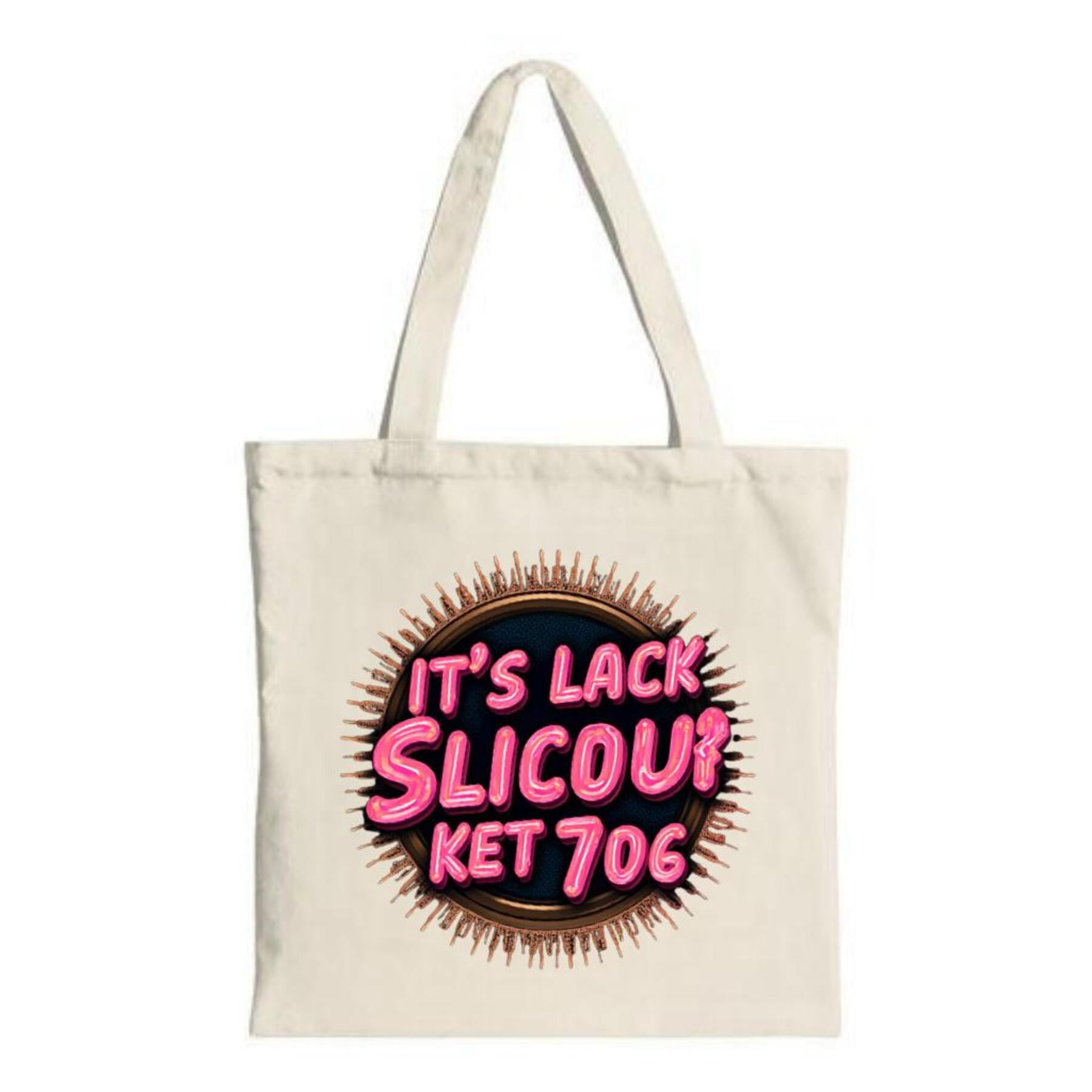 Reusable Canvas Grocery Shopping Bags - Stylish Tote with Dark Circular ...
