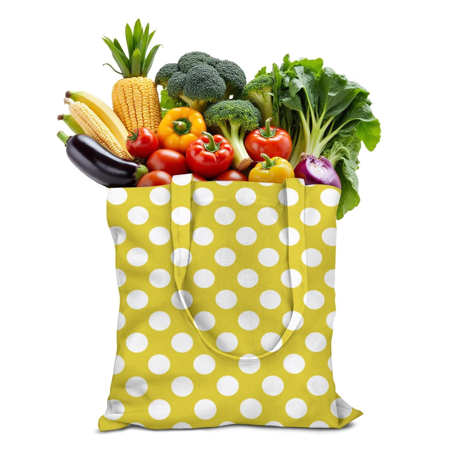 Reusable Canvas Tote Bag – Abstract Geometric & Rainbow Gradient ...