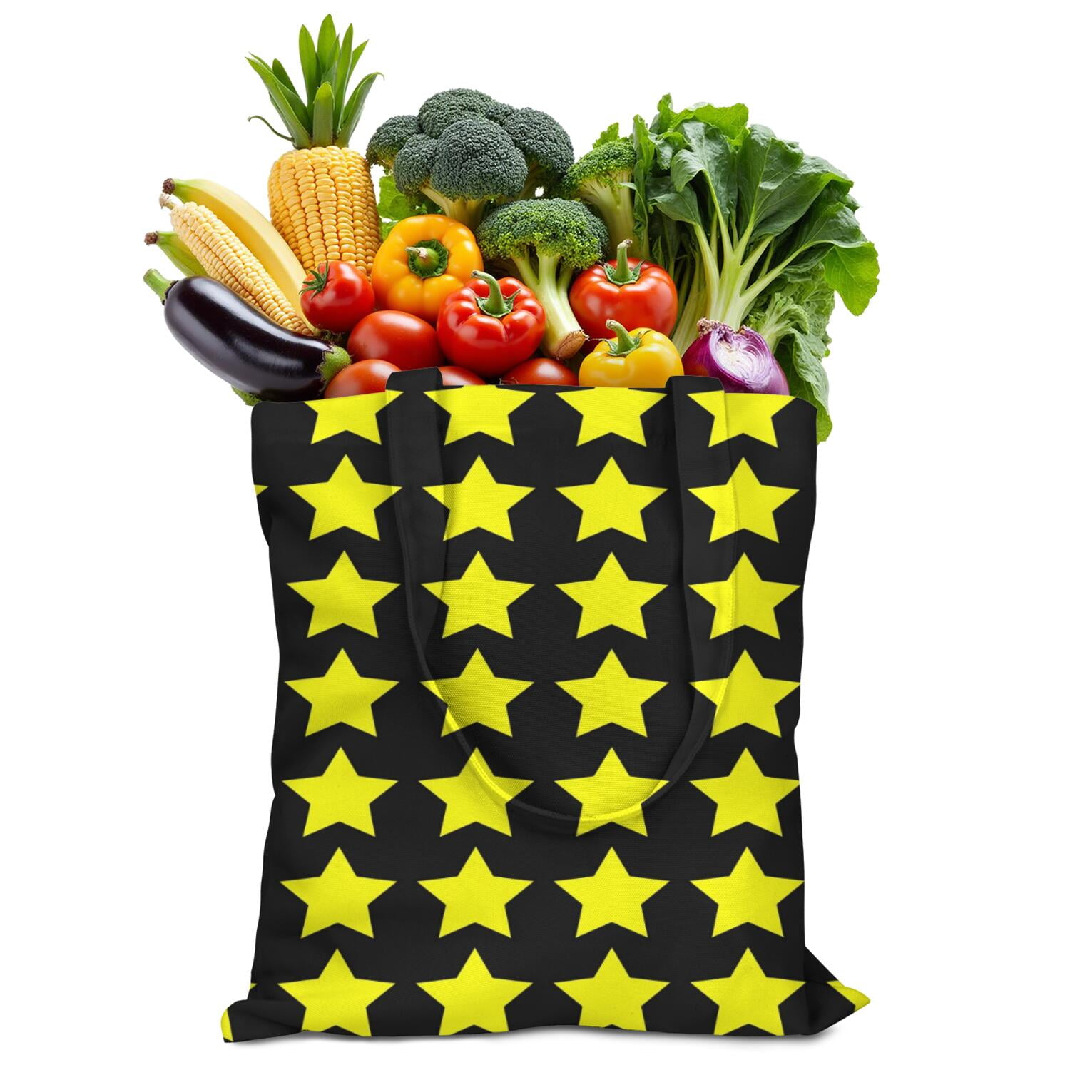 Reusable Canvas Tote Bag – Abstract Geometric & Rainbow Gradient ...