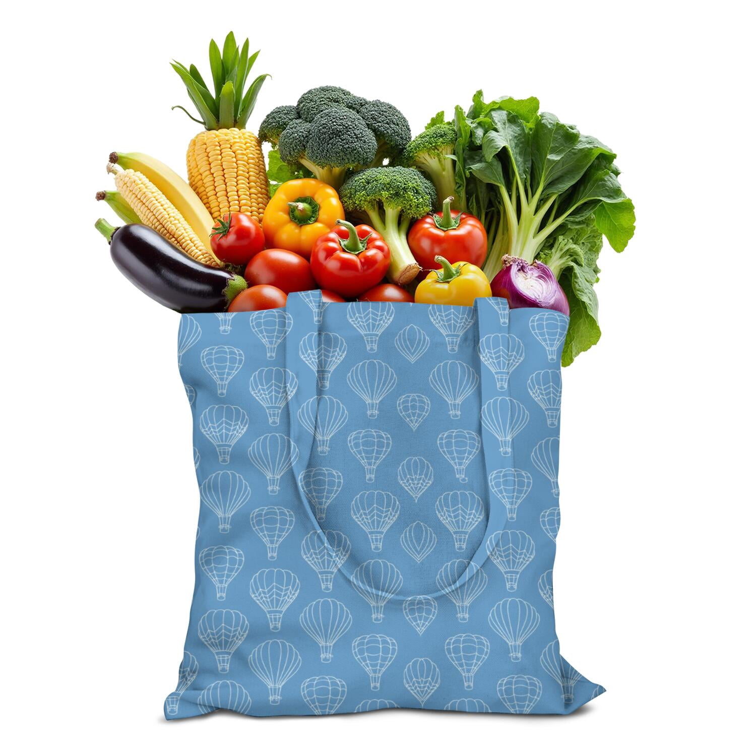 Reusable Canvas Tote Bag – Abstract Geometric & Rainbow Gradient ...