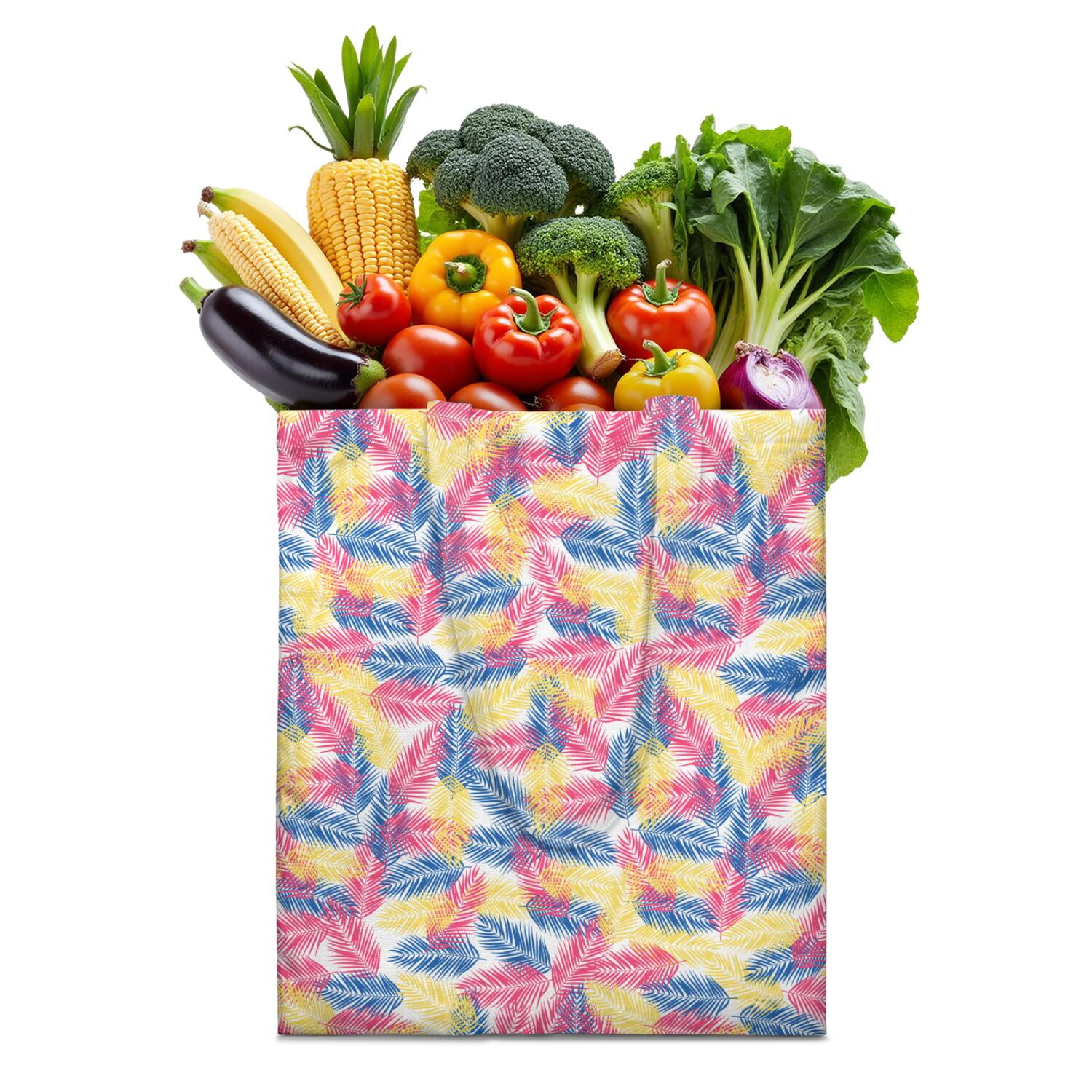 Reusable Canvas Tote Bag – Tropical Palm Tree Sunset Print – Vibrant ...