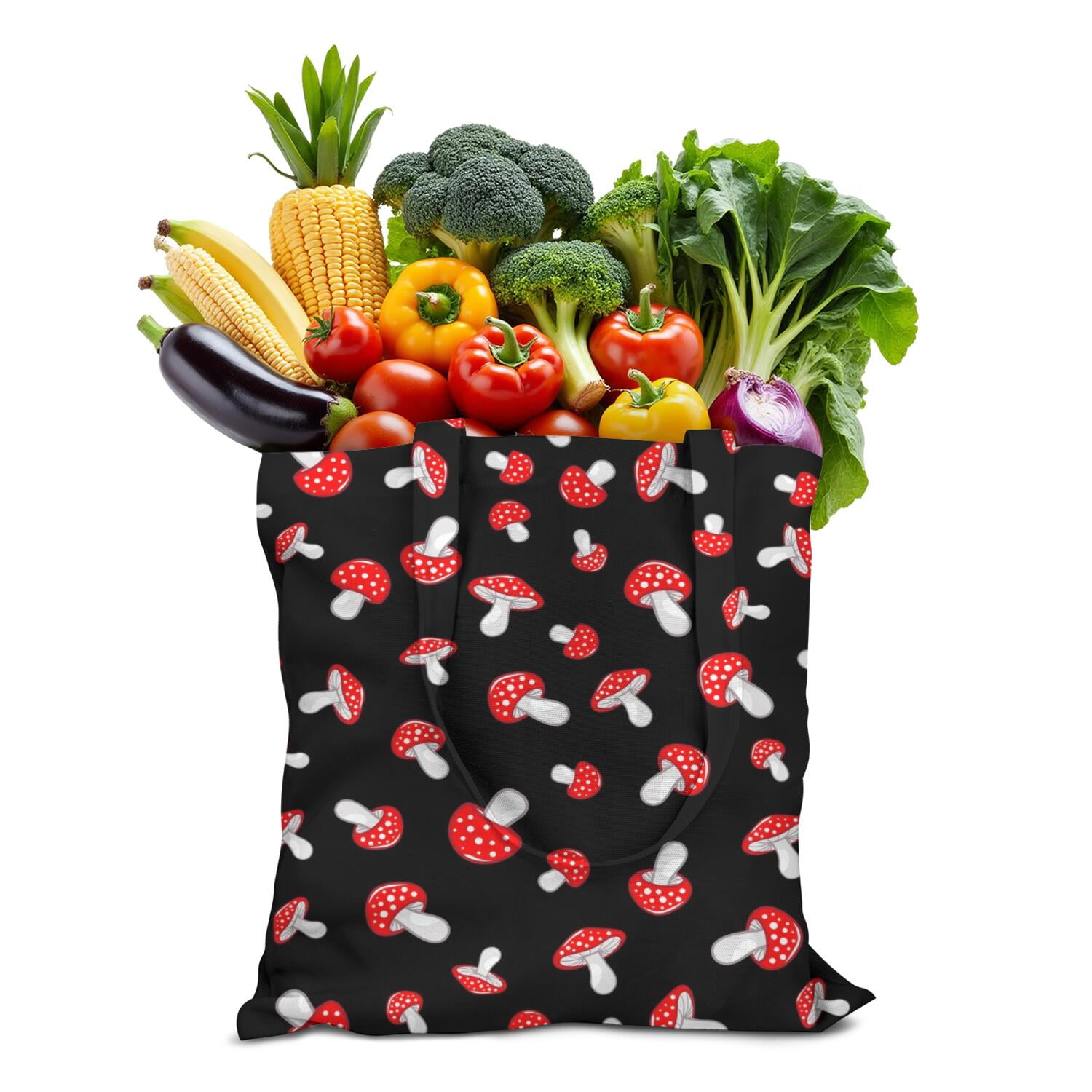 Reusable Canvas Tote Bag – Whimsical Mushroom & Cottagecore Forest ...