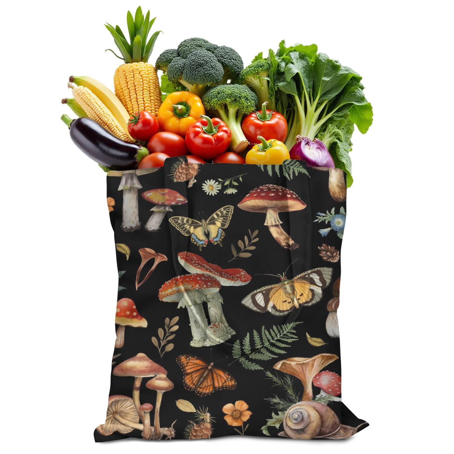 Reusable Canvas Tote Bag – Whimsical Mushroom & Cottagecore Forest ...
