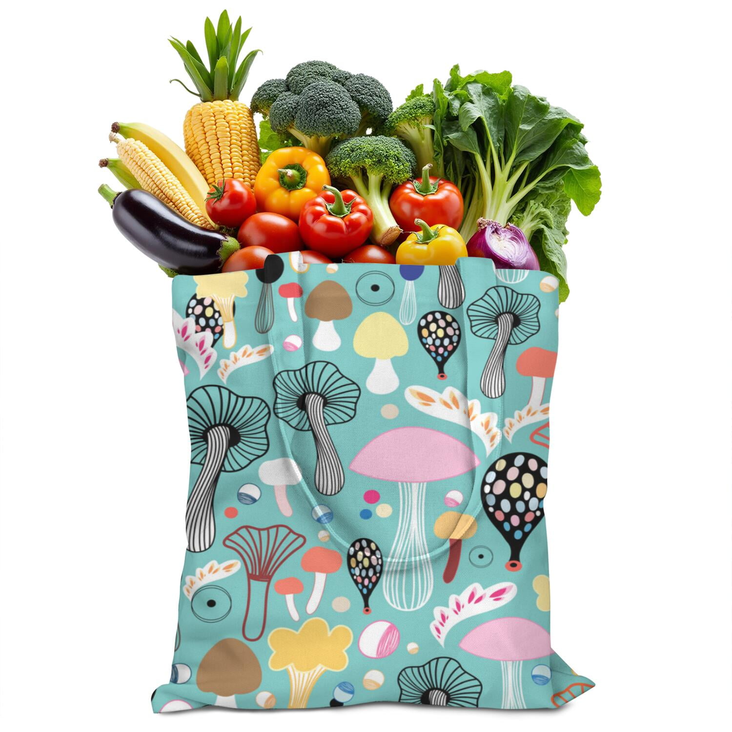 Reusable Canvas Tote Bag – Whimsical Mushroom & Cottagecore Forest ...