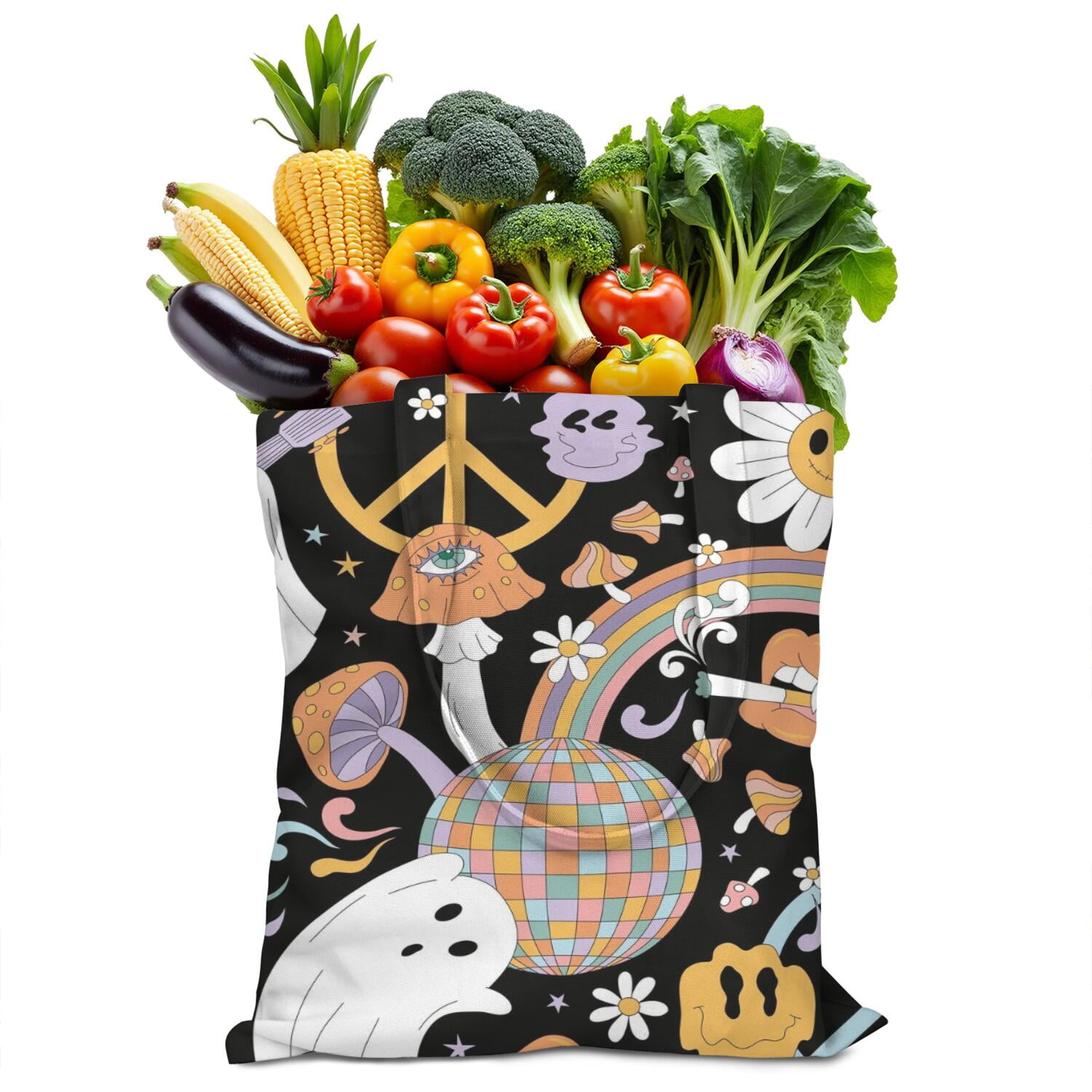 Reusable Canvas Tote Bag – Whimsical Mushroom & Cottagecore Forest ...