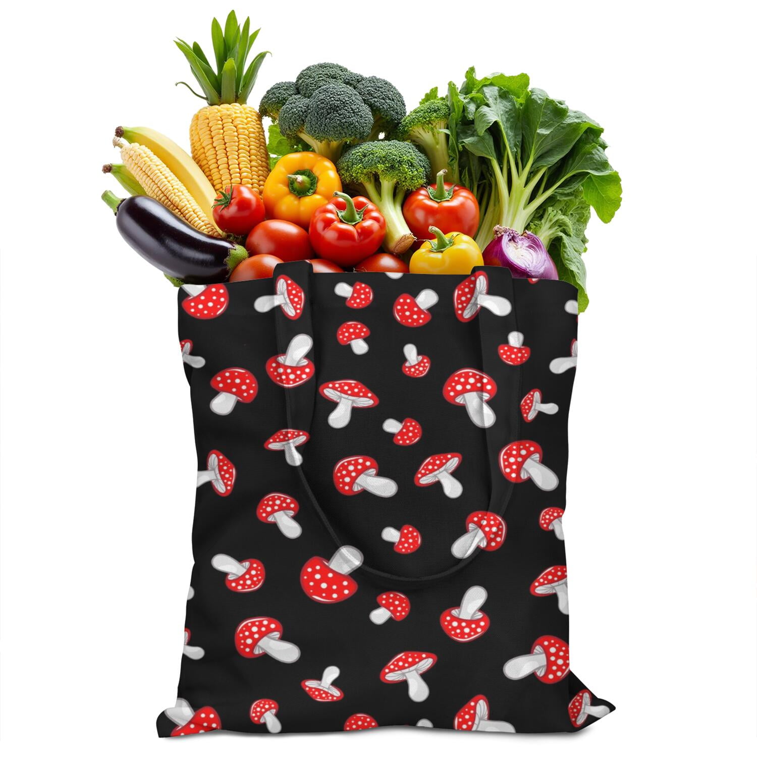 Reusable Canvas Tote Bag – Whimsical Mushroom & Cottagecore Forest ...