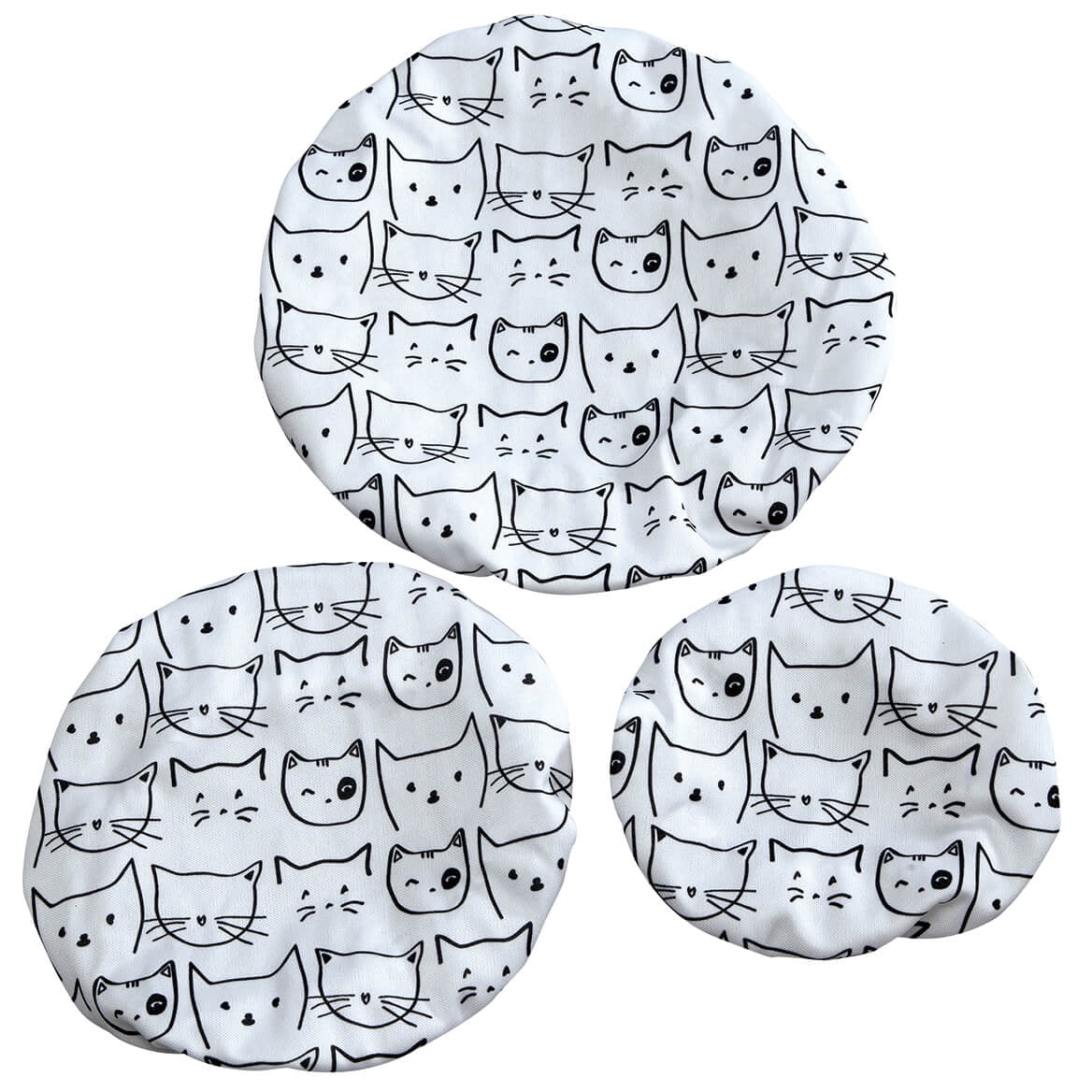Reusable Cat Design Elastic Bowl Covers - Set of 3 Sizes - Fits 5"-9 ...