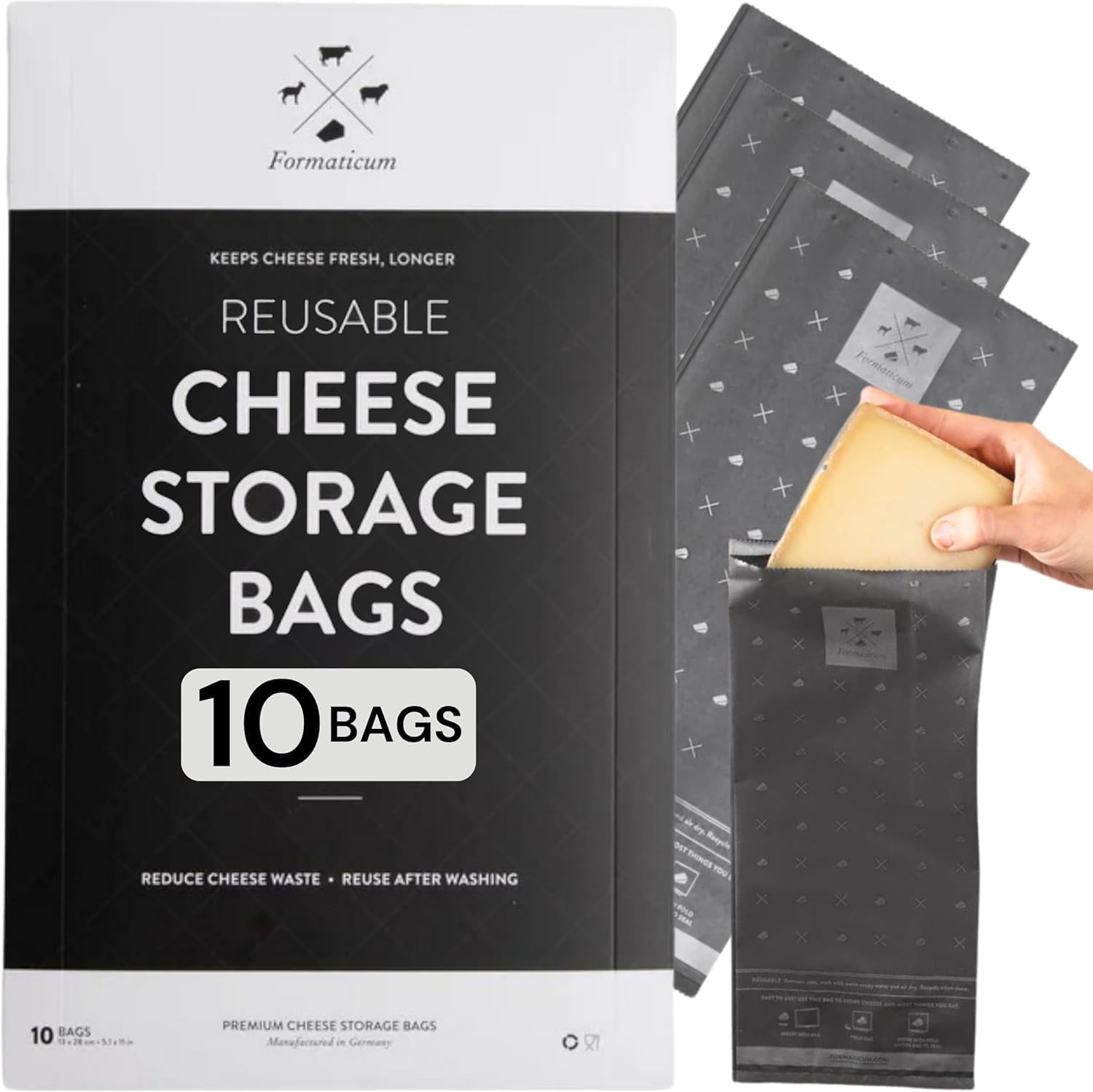 Reusable Cheese Storage Bags | Size 5" x 11" | Professional-Grade ...