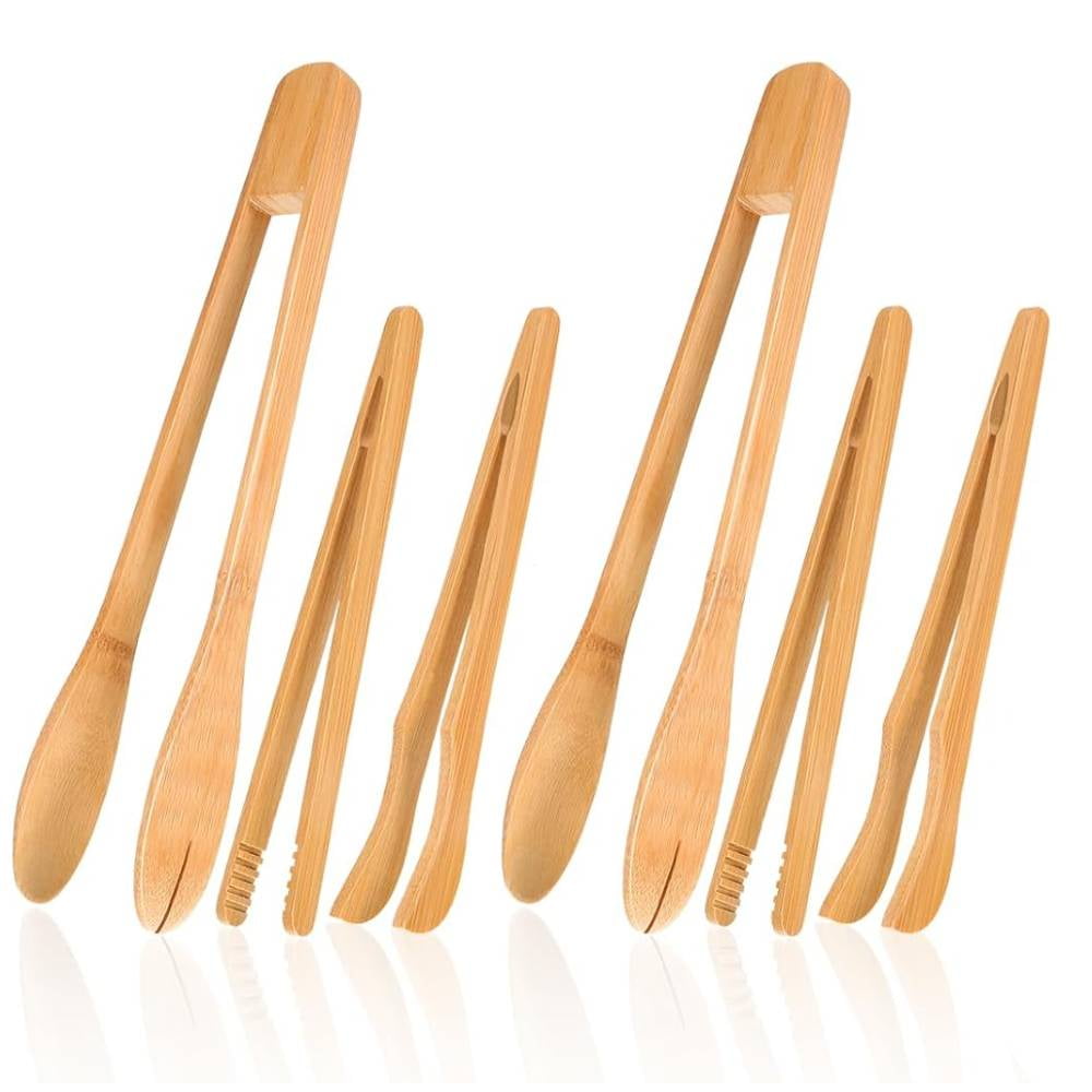 Reusable Classic Bamboo Toast Tongs - Wood Cooking Tong,Ideal for ...