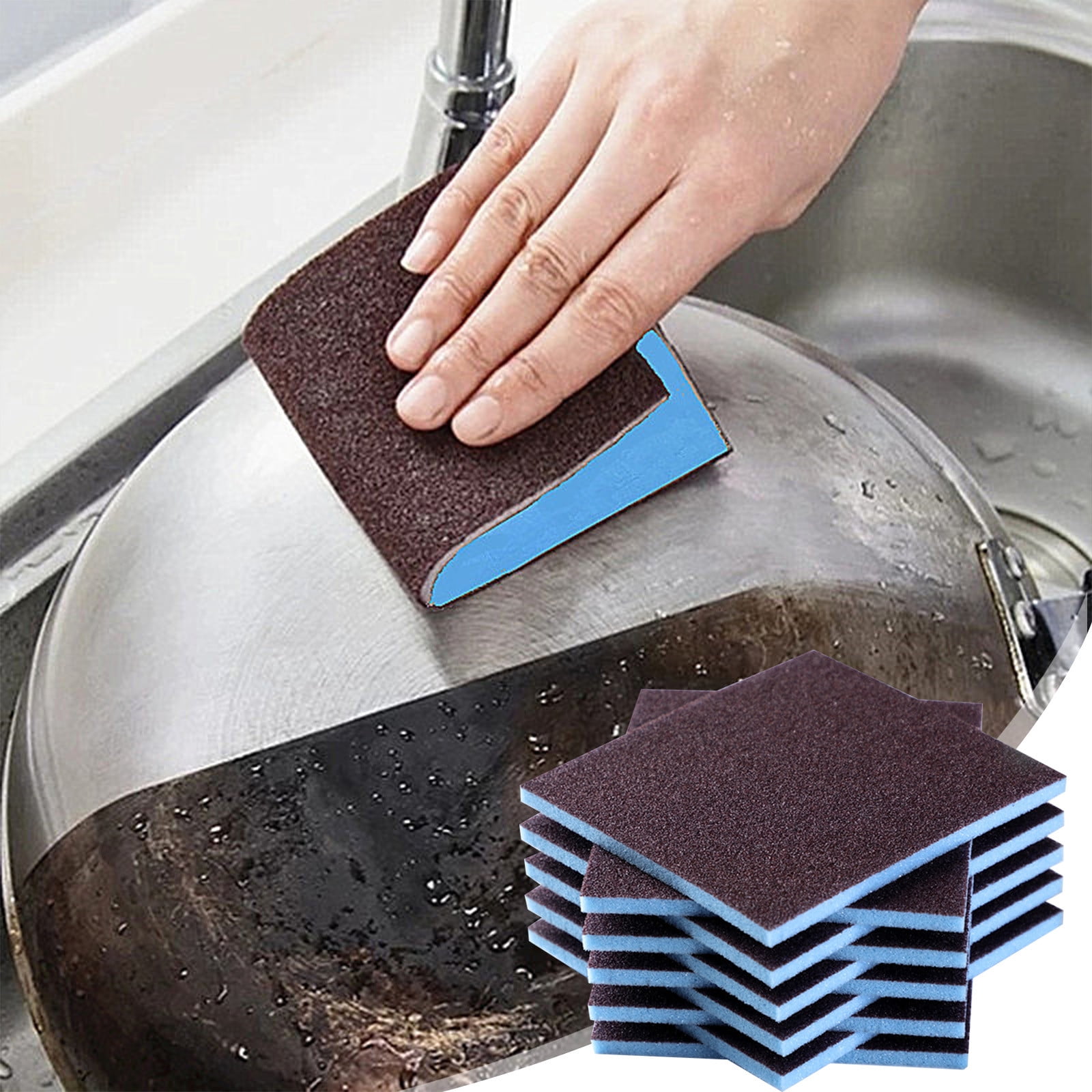 Reusable Cleaning Sponges, Non-Scratch Washable Sponges Set of 10 Blue ...