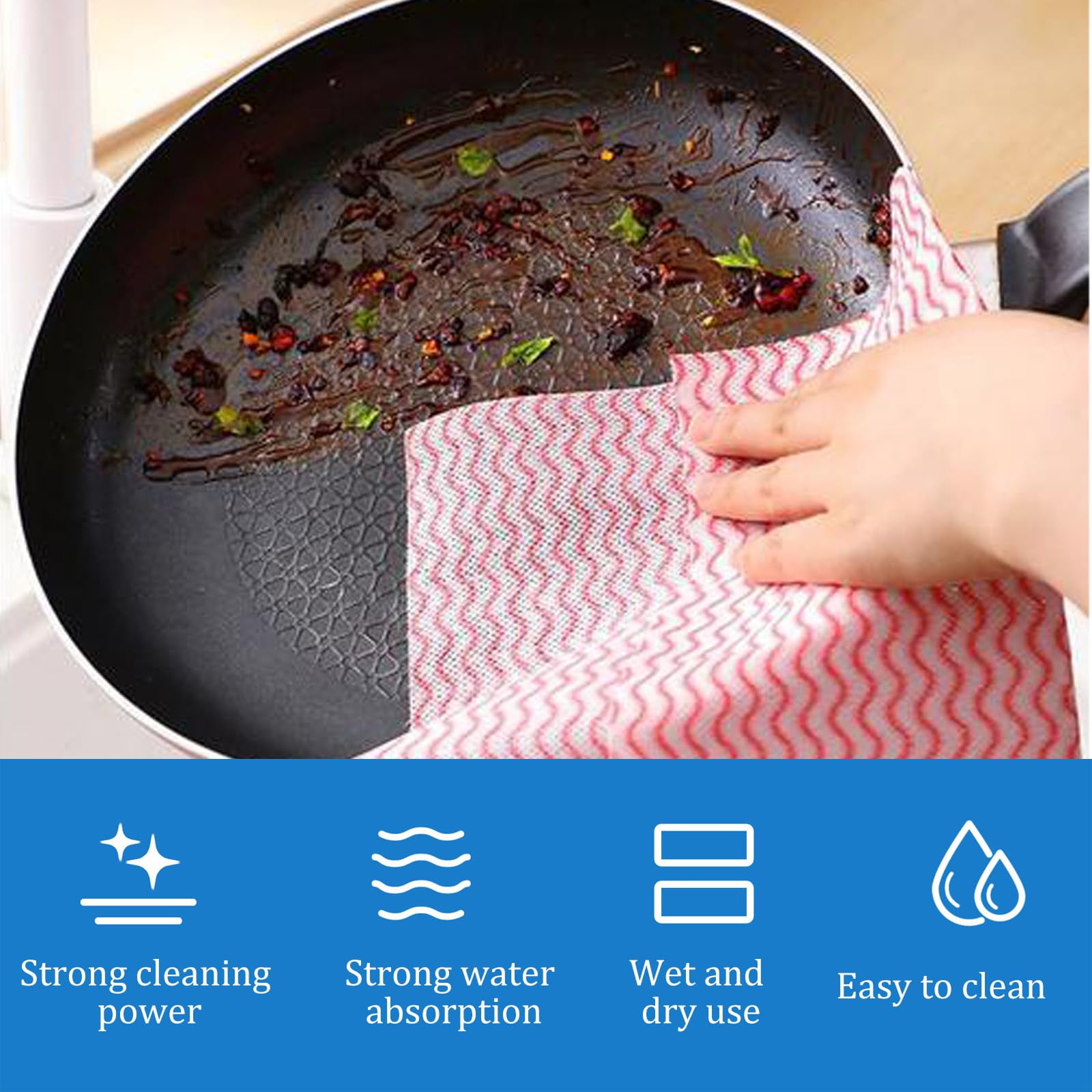 Reusable Cleaning Wipes, Handy Dish Towels for Kitchen and Office - Disposable Dish Towels for ...