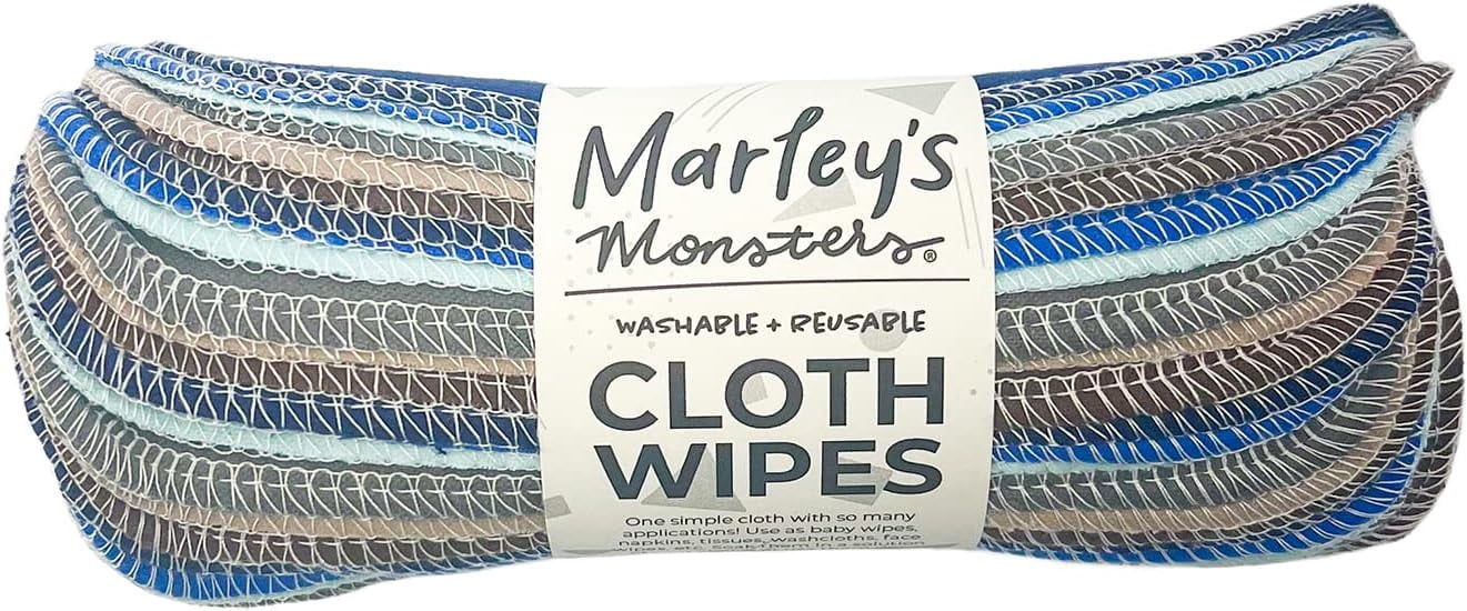 Reusable Cloth Wipes - 24 Count Pack - Washable, Cotton, Paperless ...