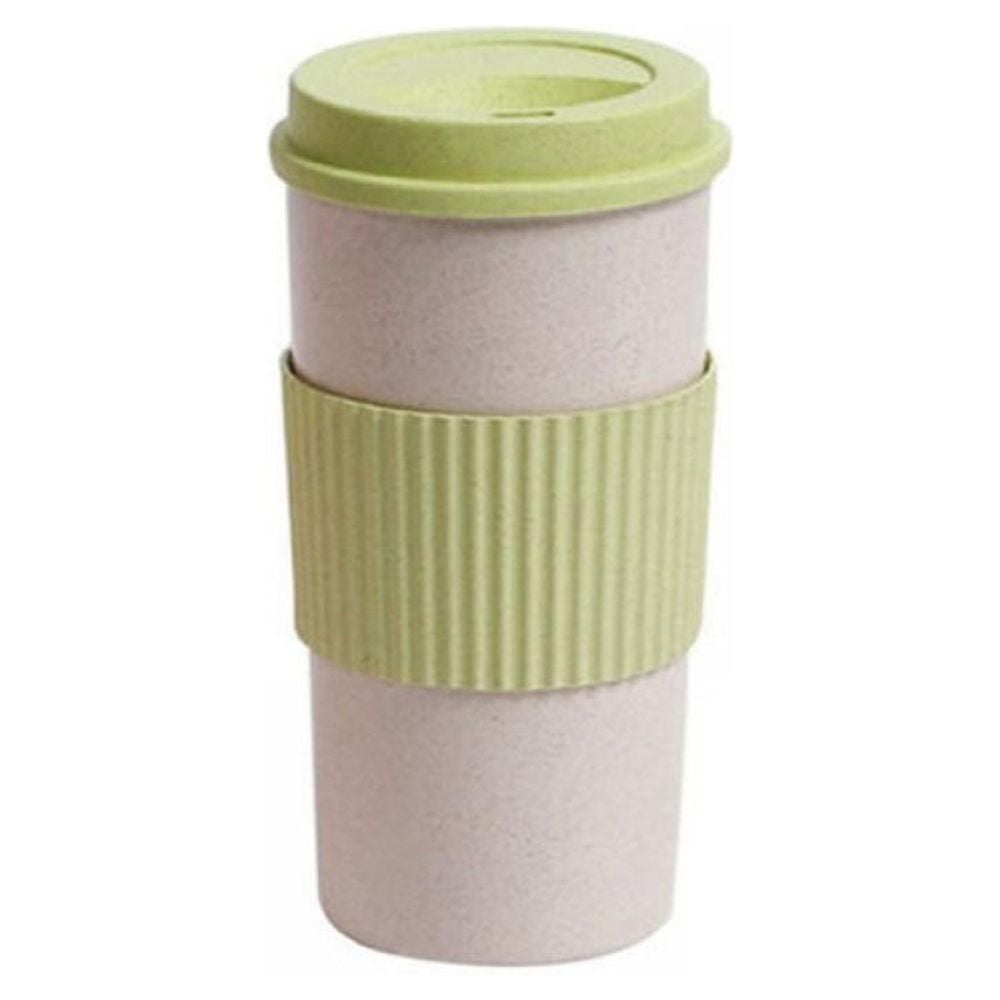 Reusable Coffee Cups with Lids, Natural Fiber Coffee Mug and Travel Cup ...